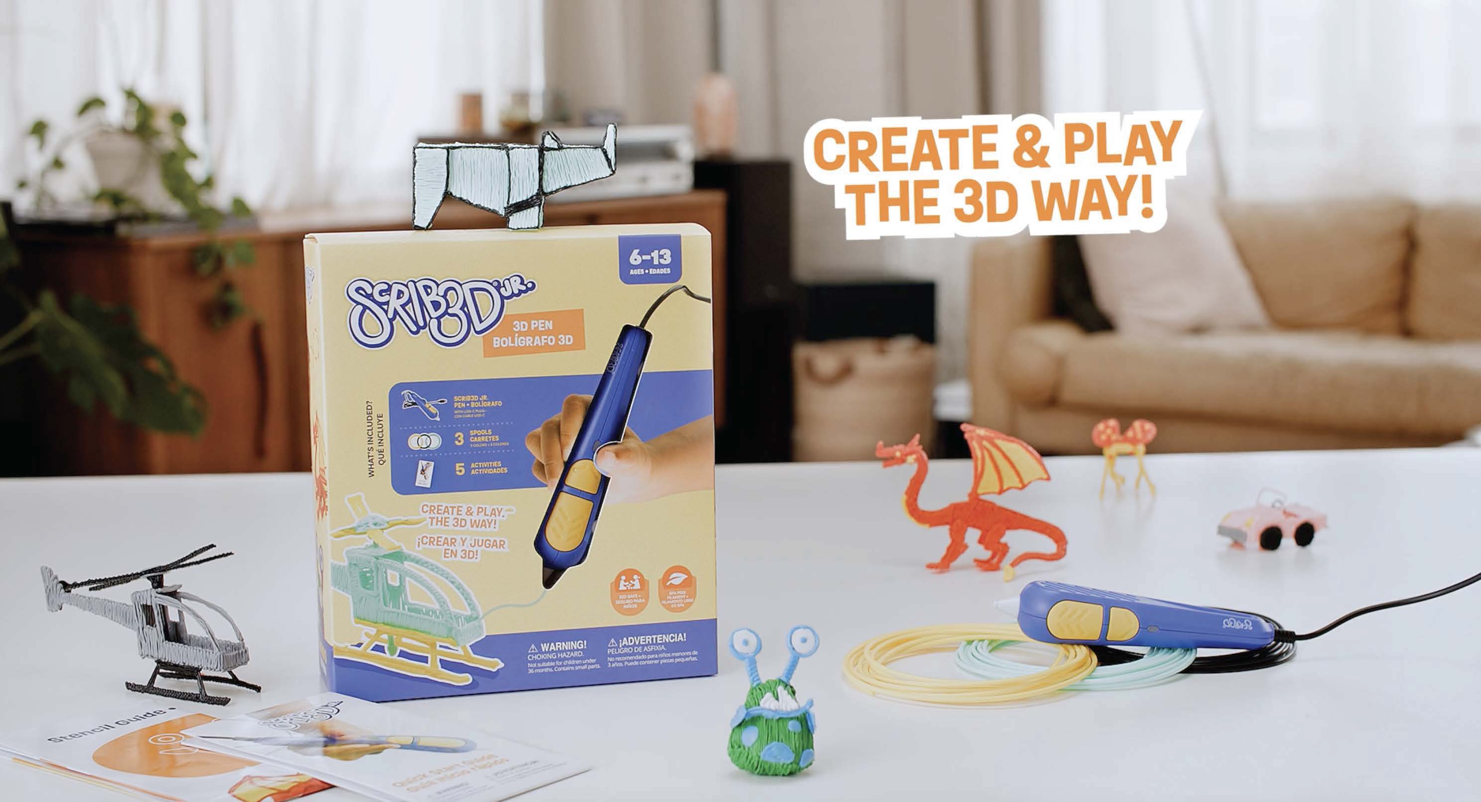 SCRIB3D 3D Pen Set for Kids with Filament and Activities, Ideal for ...