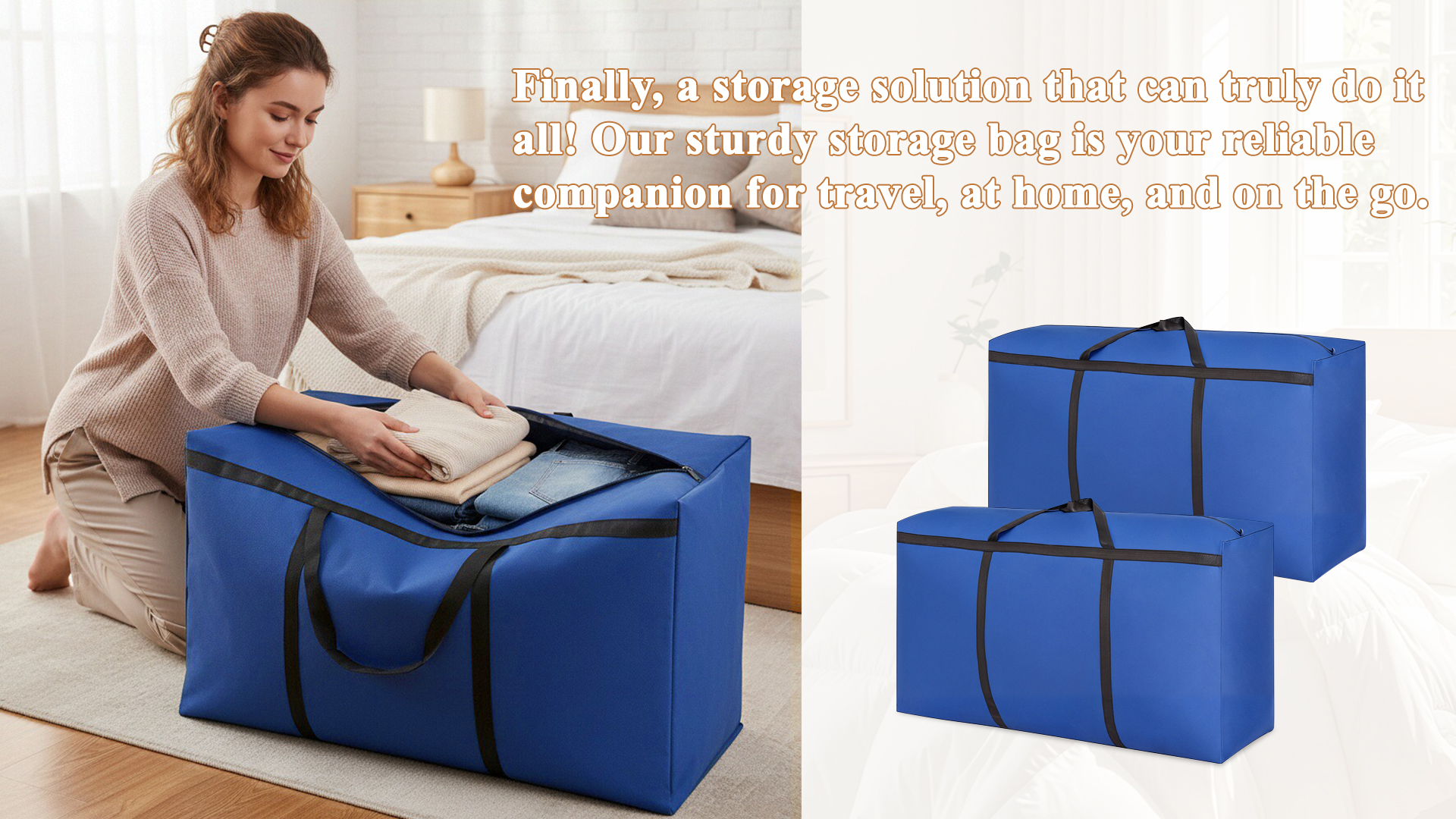 HonorHut 4 Set Folding Storage Bags Extra Large Moving Totes with ...