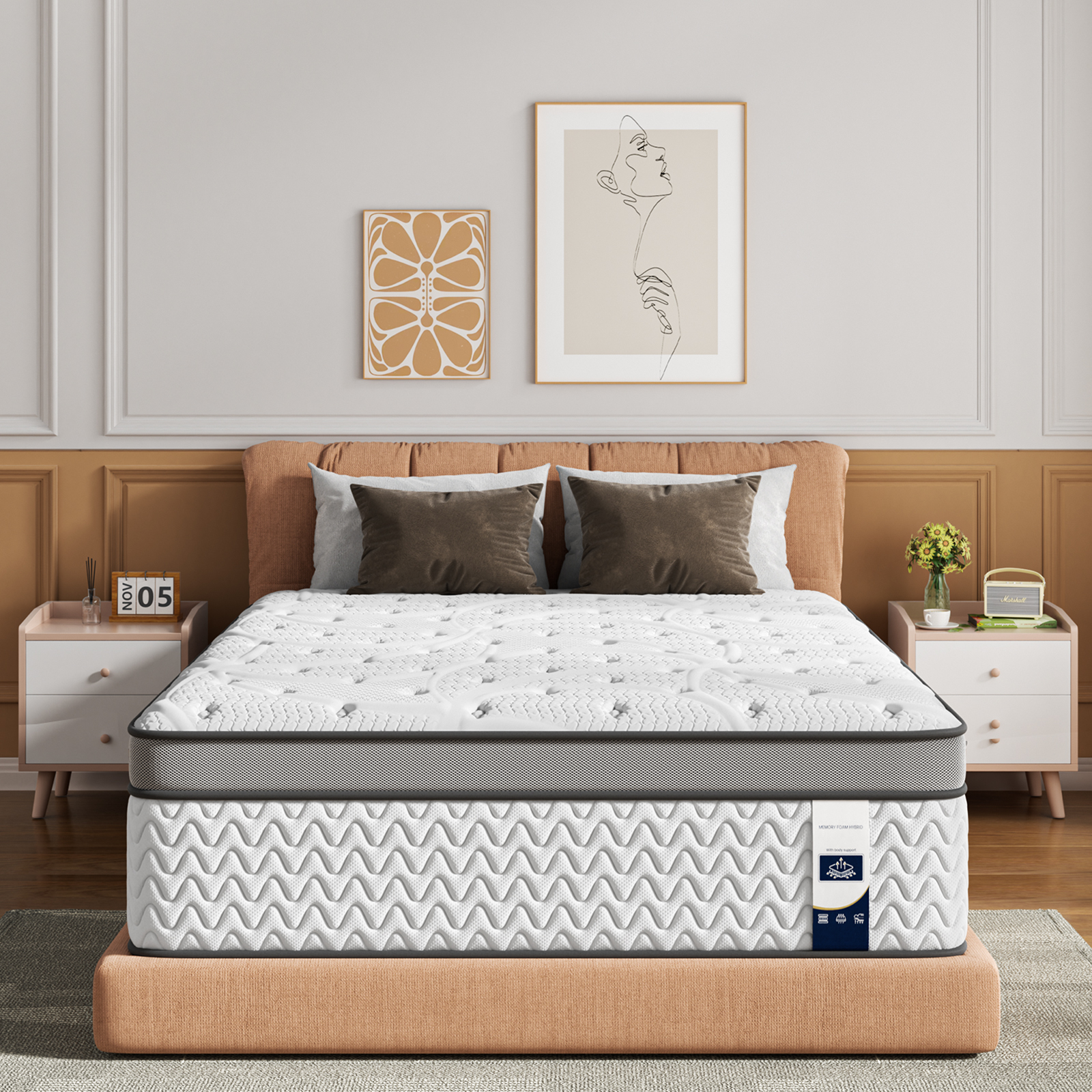 Sleepmax Velari 10" Extra Firm Twin Hybrid Mattress with Cooling Gel ...