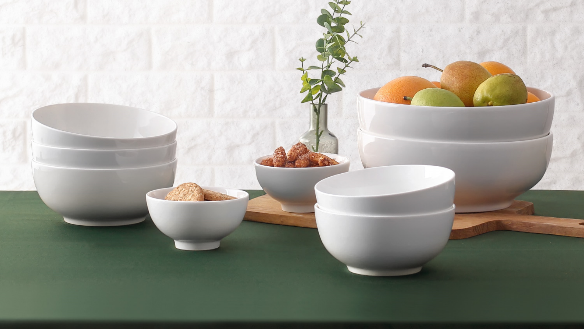 Dowan 4-Piece Large Deep Bowls Set, 39 OZ Ceramic Salad Mixing Bowls ...