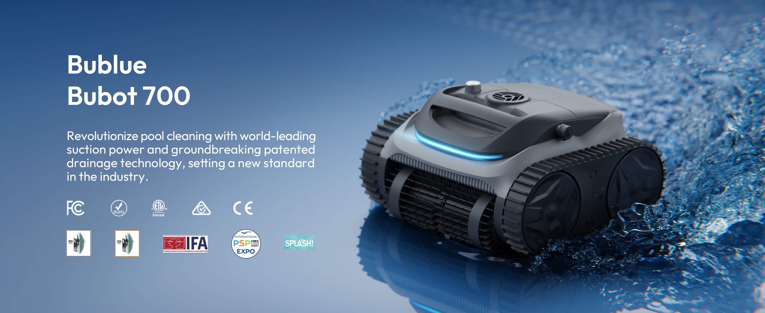 Bubot 700 Pool Cleaner Robot, Robotic Cordless Pool Vacuum w/Superior Suction, Triple Motors ...