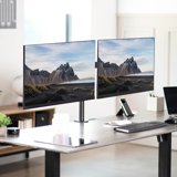 VIVO White Dual Monitor Desk Mount Adjustable Stand, Fits Screens up to ...