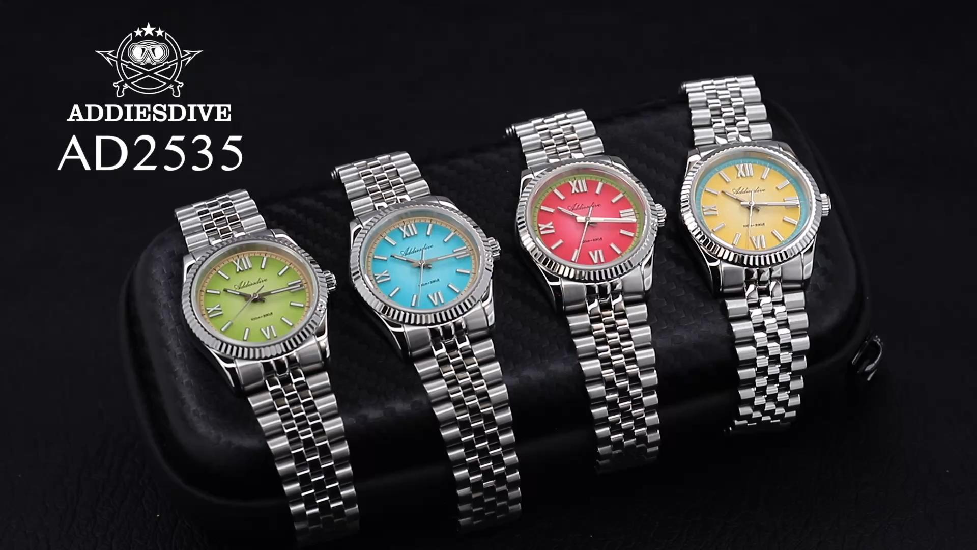 ADDIESDIVE VH31 Sweeping Seconds Quartz Watch – Men's 36mm 316L ...