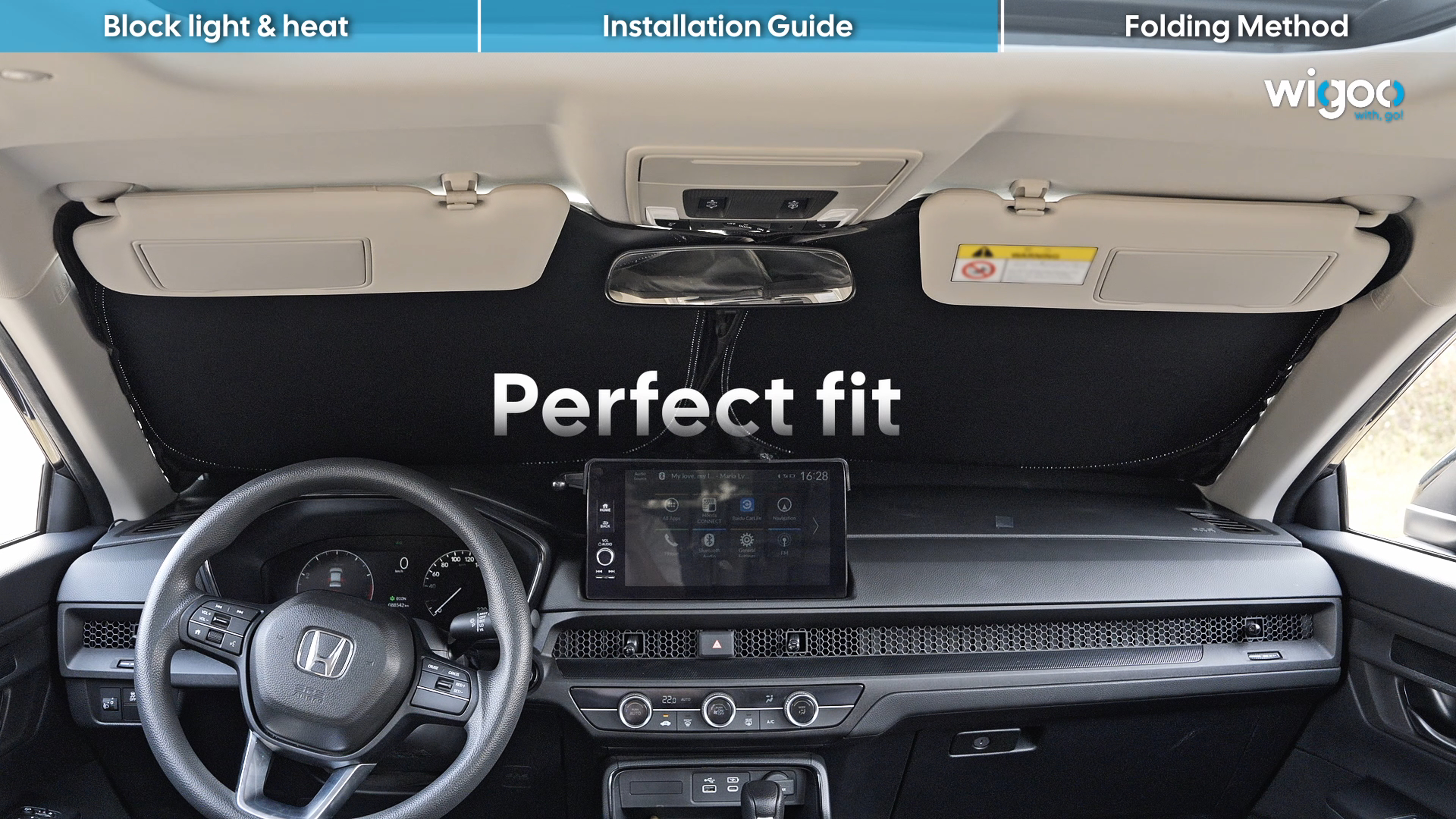 Witem Windshield Sun Shade for Honda CRV (2023-2026), Custom Fit 100% ...