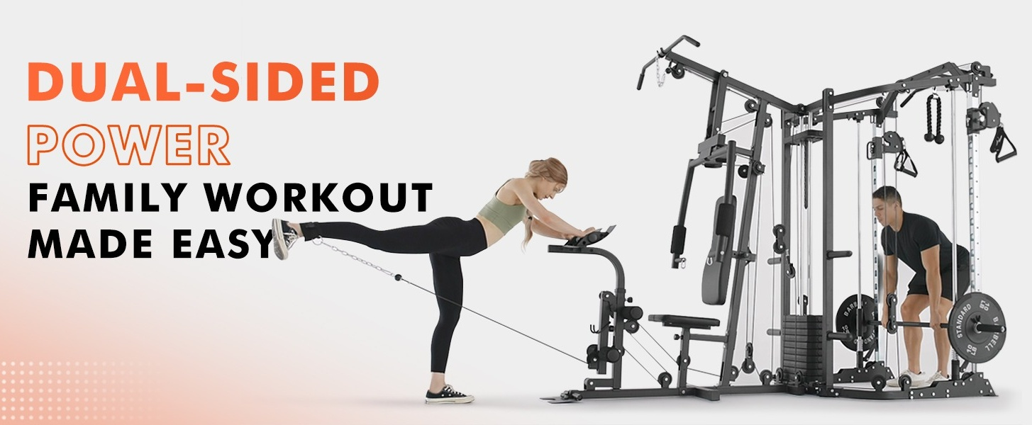 Mikolo Smith Machine Power Cage, Multi-Function Home Gym System with ...