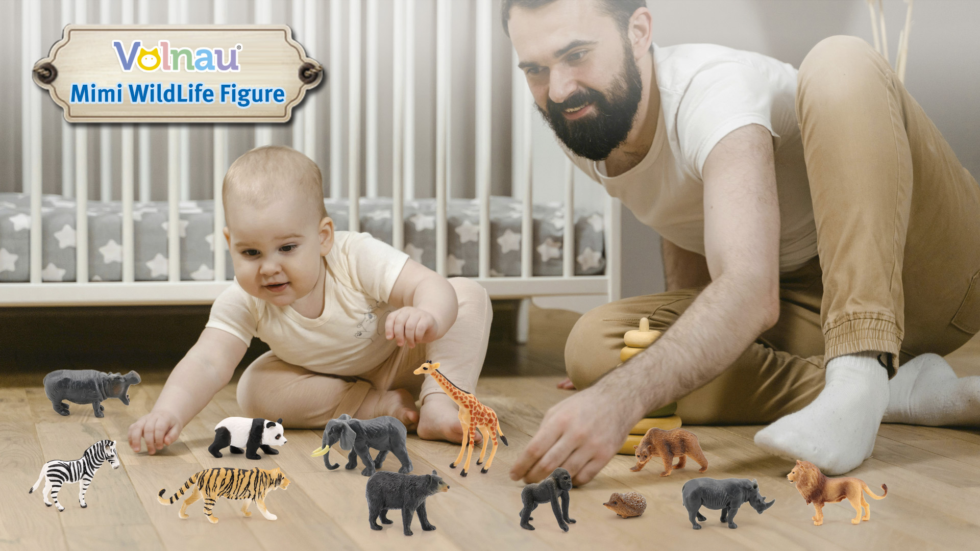 Volnau Mini Safari Animal Toys Figures, 12PCS Lifelike Figurines for ...