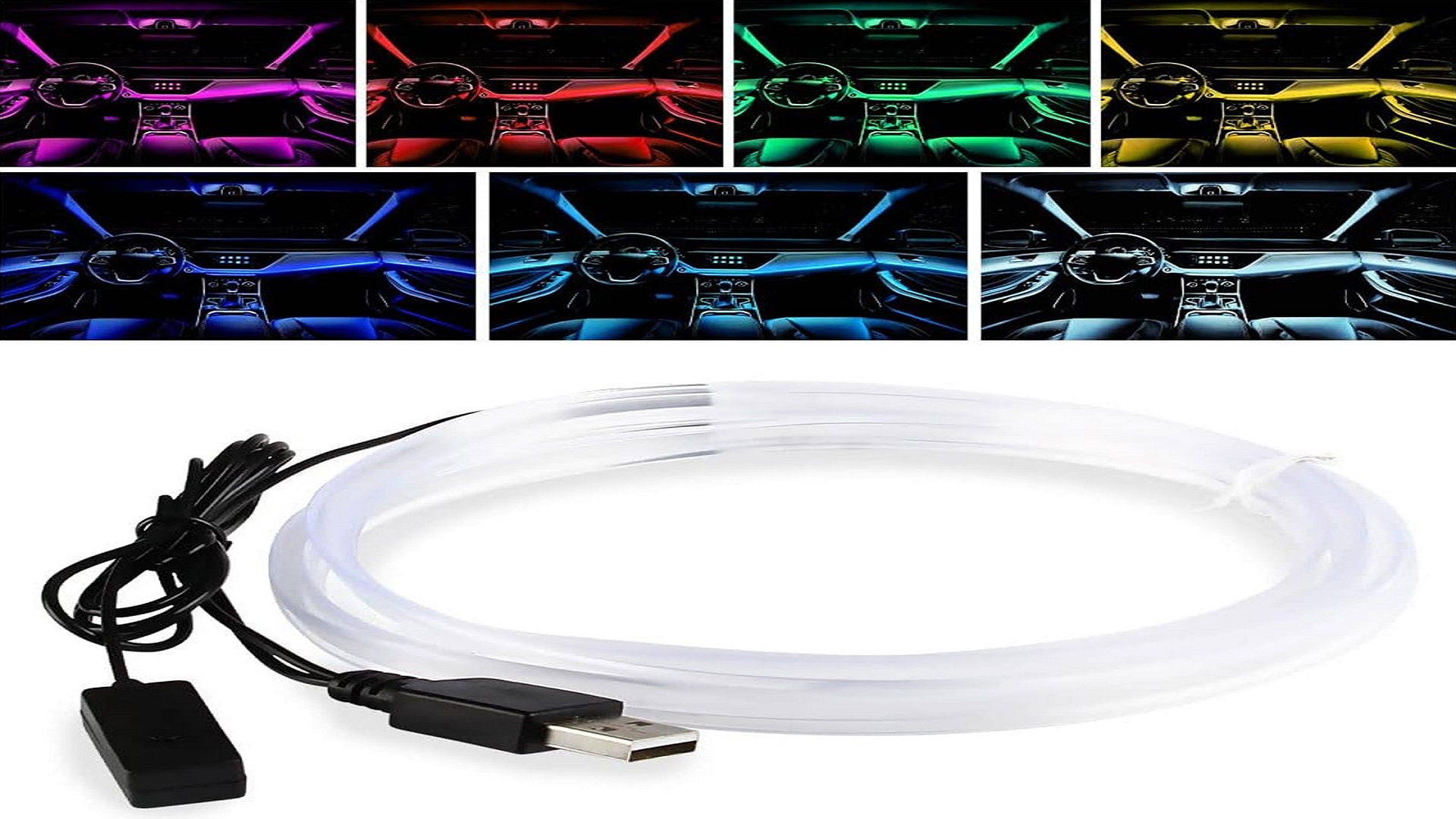 AUTOXBERT 5M/16FT Car EL Wire Interior Decorative Led Strip Light Lamp ...