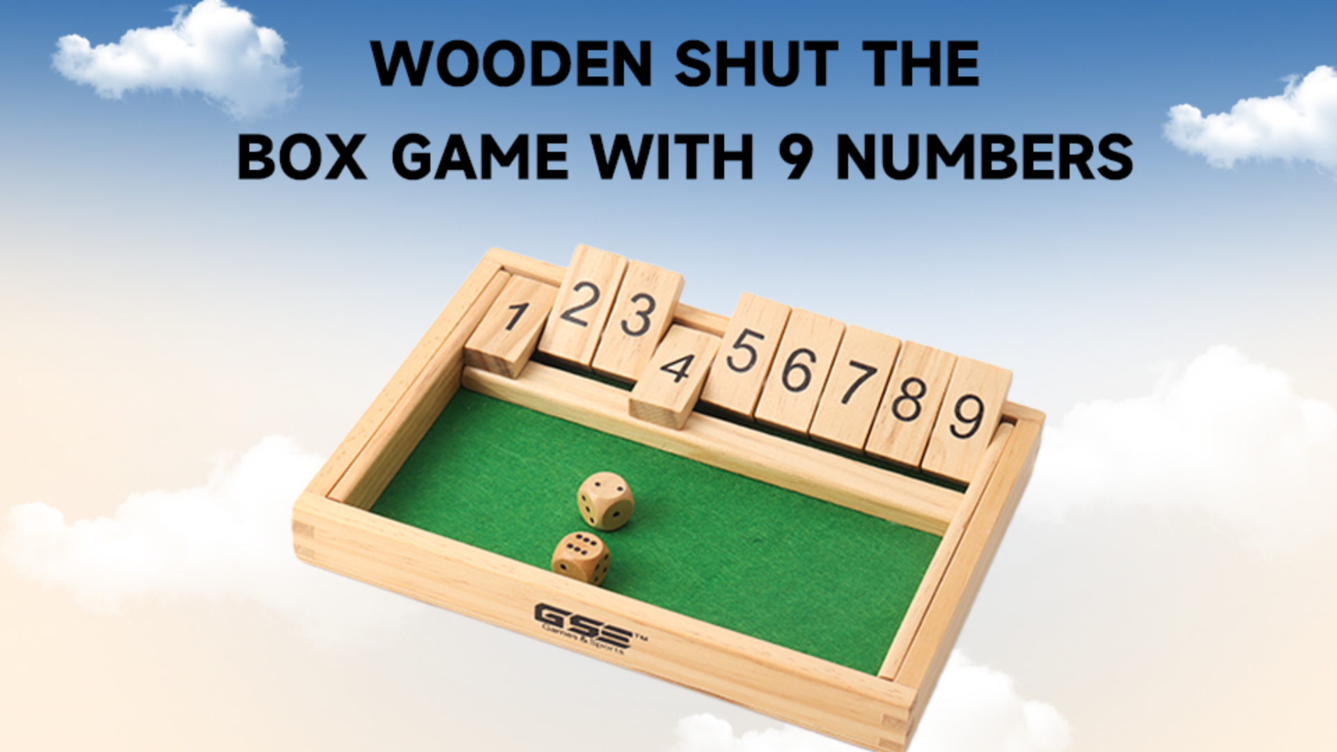 GSE Games & Sports Expert 9 Numbers Dice Wooden Shut The Box Board Game ...