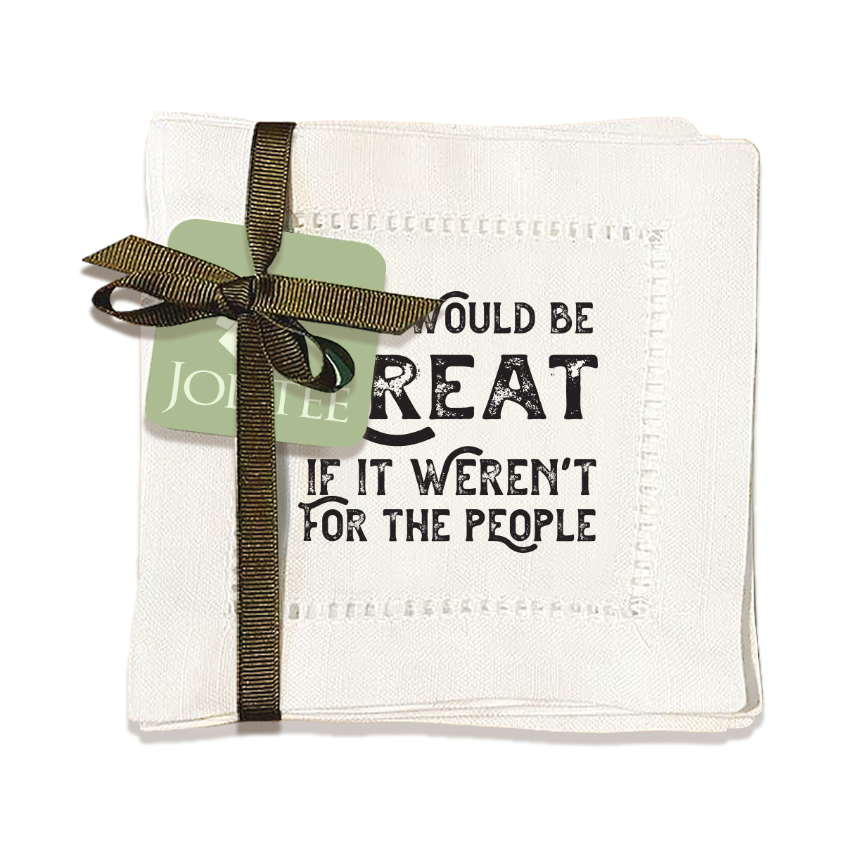 Jolitee Decorative Hemstitch Cocktail Napkins, 6"x6" Washable Linen ...