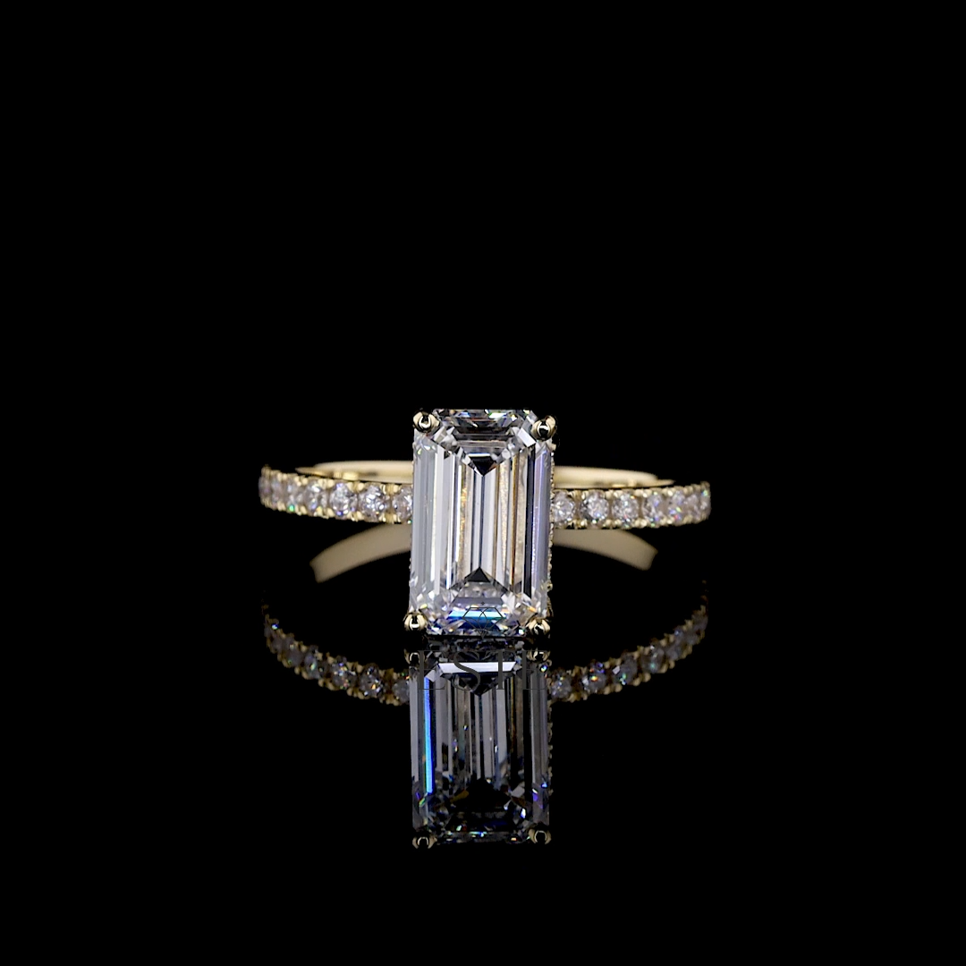 ESTE ORIGIN 3Ct Emerald Cut Lab-Grown Diamond Solitaire Engagement Ring ...