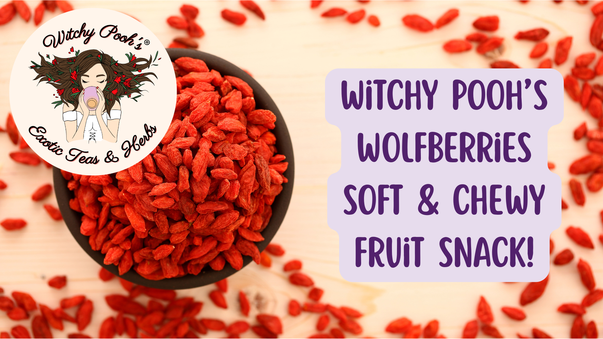 Witchy Pooh's Wolfberries, Goji Berries - Whole Soft and Chewy Berry ...