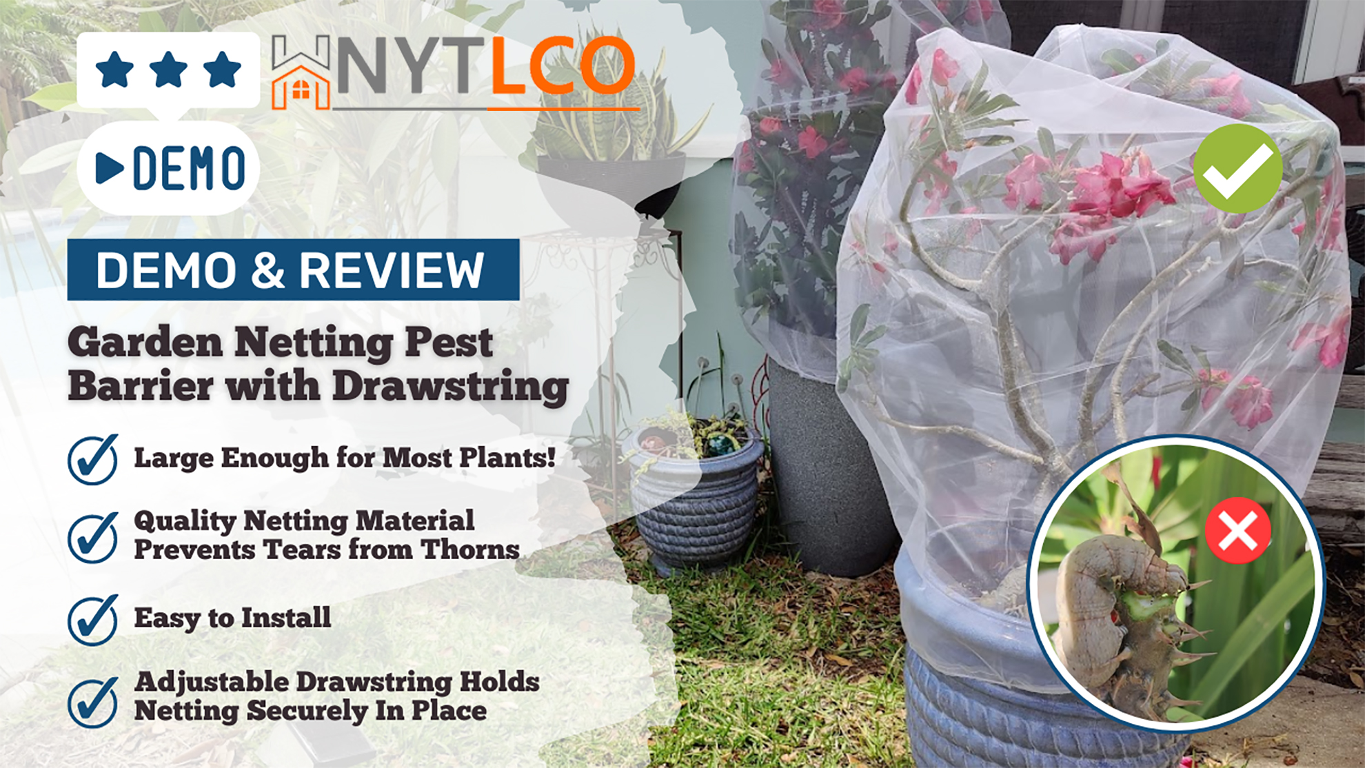 HNYTLCO 4Pack Garden Mesh Netting Barrier, 5'x4' Ultra-Fine Plant Cover ...