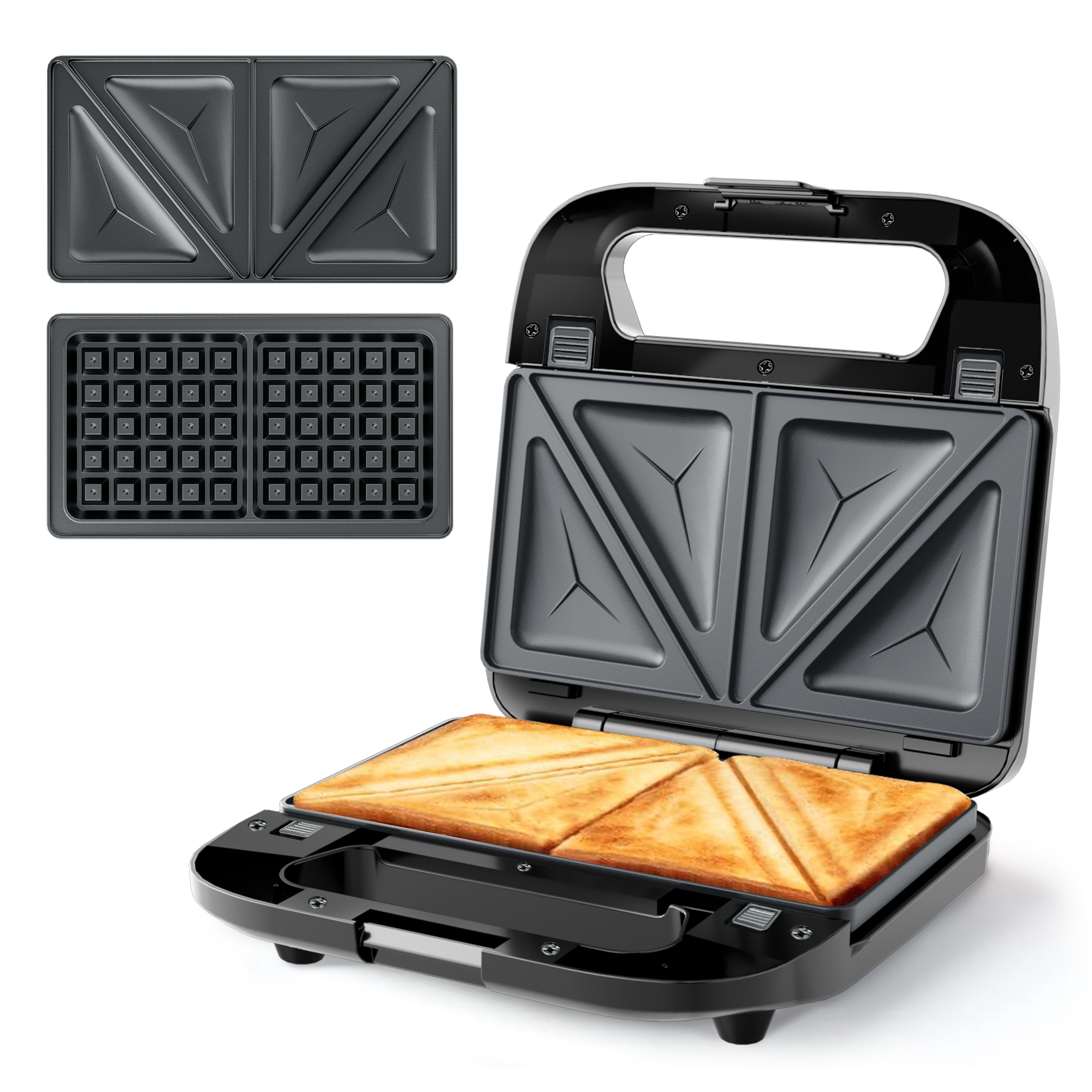 3 in 1 Sandwich Maker & Waffle Maker, 750W Panini Press with Removable ...