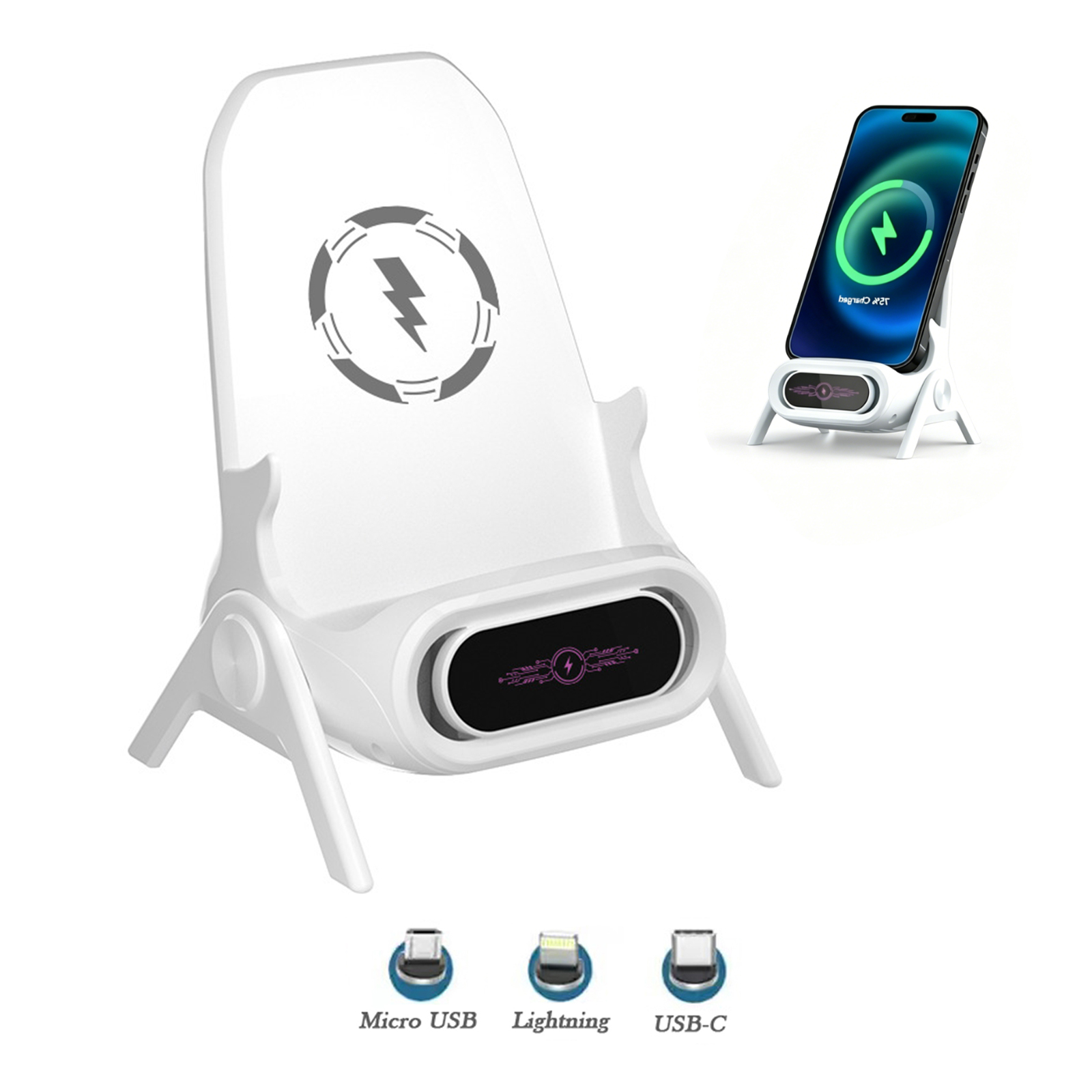 Desktop Fast Wireless Charger, 15W Wireless Charging Stand, Universal ...