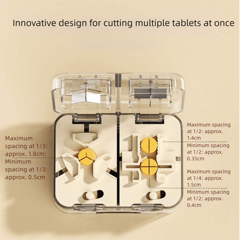 Pill Cutter Splitter 1/3, 1/4 with Centering Device for Small and Large ...