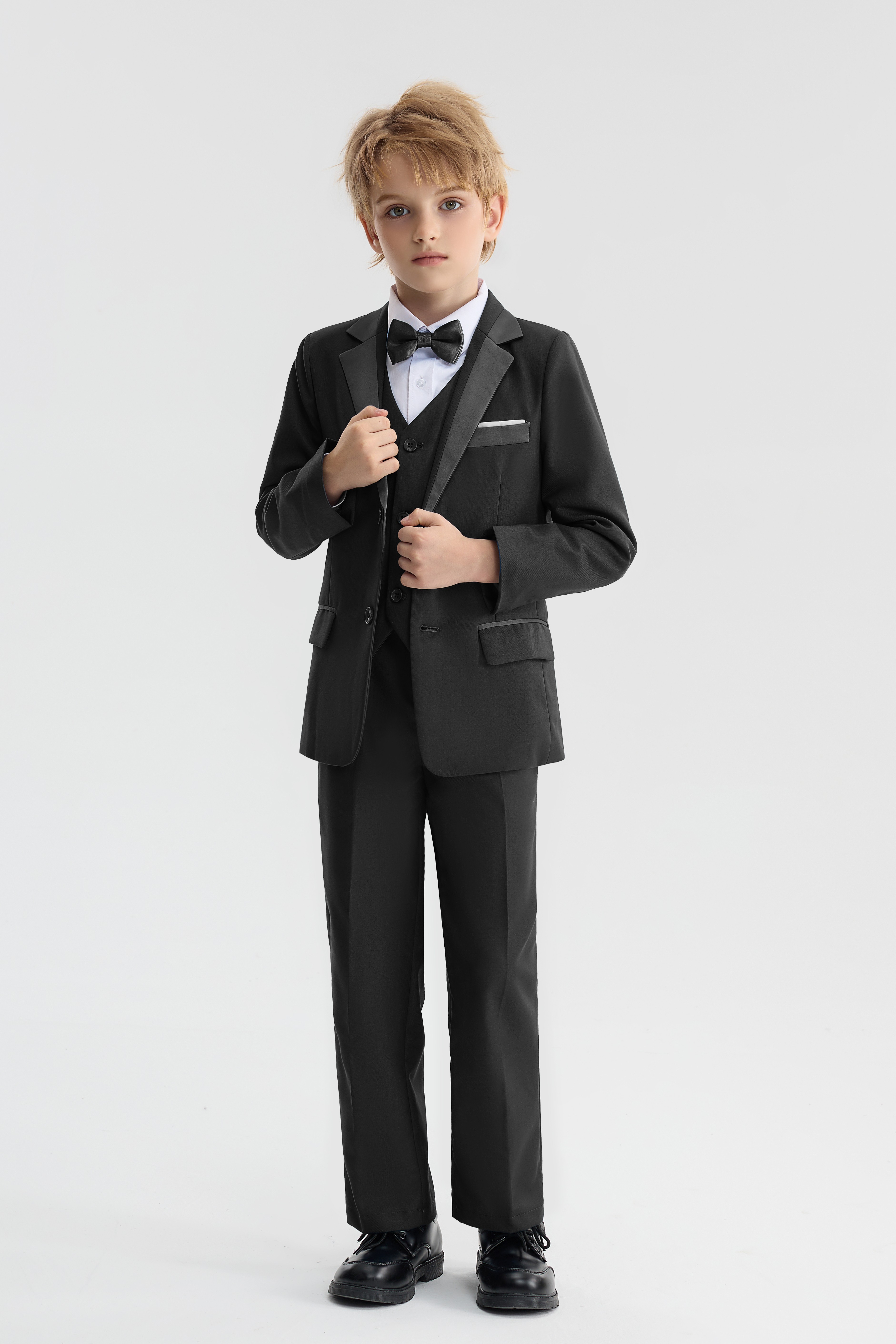 LOLANTA Kids Tuxedo Suits for Boys Ring Bearer Outfit 5 Piece Set Dress ...