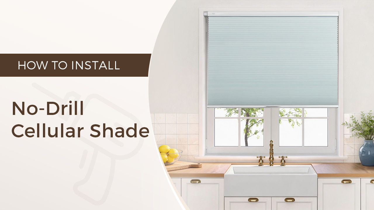 TWOPAGES Aura Blackout No Drill Cellular Shade - Cordless Honeycomb ...