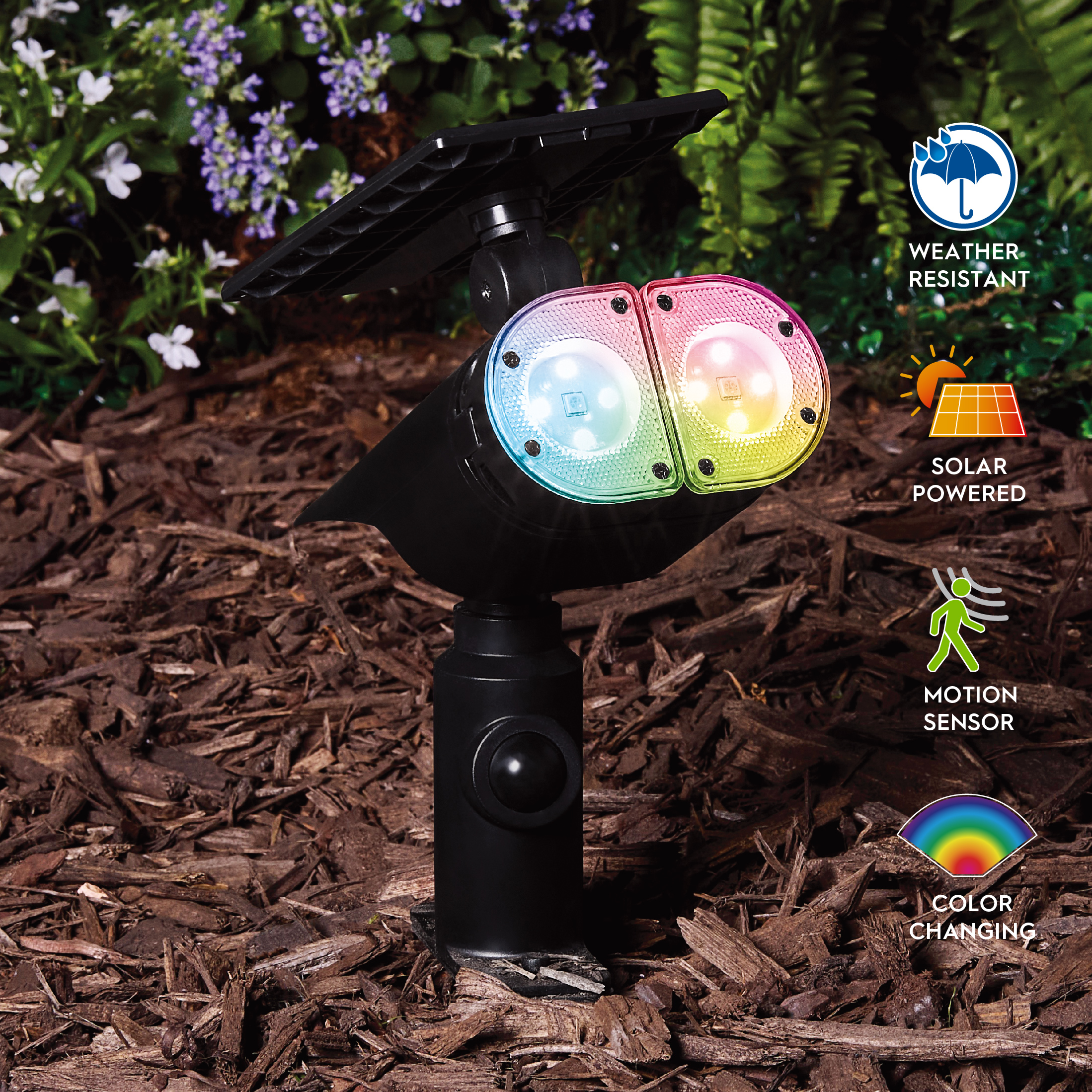 Better Homes & Gardens Solar Motion Sensor Dual-Head LED Outdoor ...