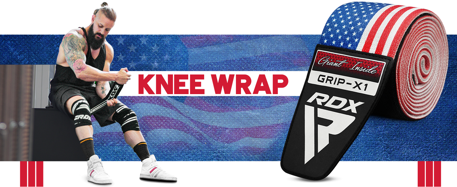 RDX Knee Wraps Weightlifting, 78" Elasticated Straps for Gym Workout ...