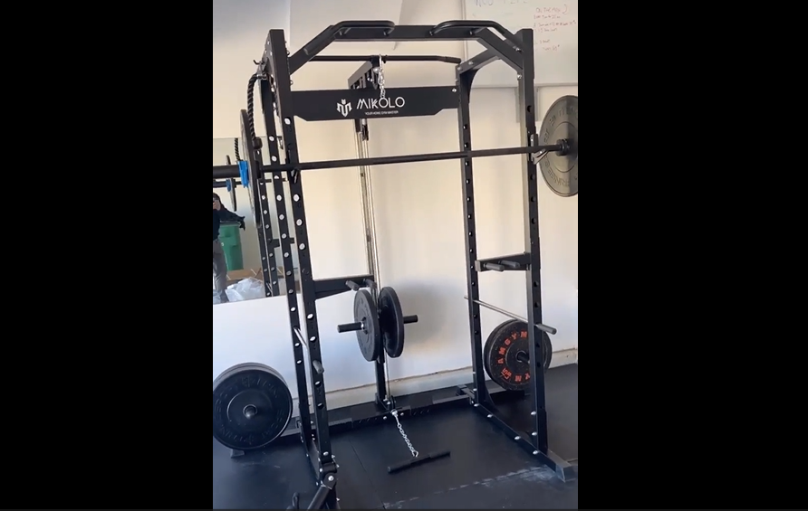 Mikolo Power Rack Cage, 1200LB Capacity, Adjustable Weight Bench ...