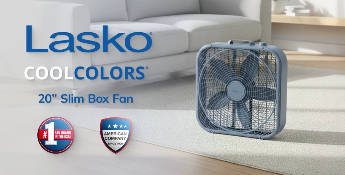 Lasko 20" Cool Colors Classic Box Fan with Weather-Resistant Motor ...