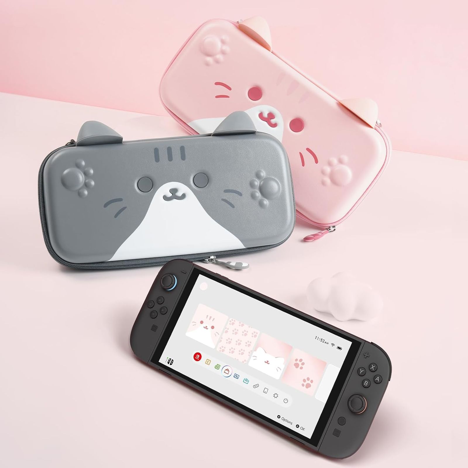 GeekShare Pink Cat Carry Case for Nintendo Switch 2025 - Hardshell Slim ...