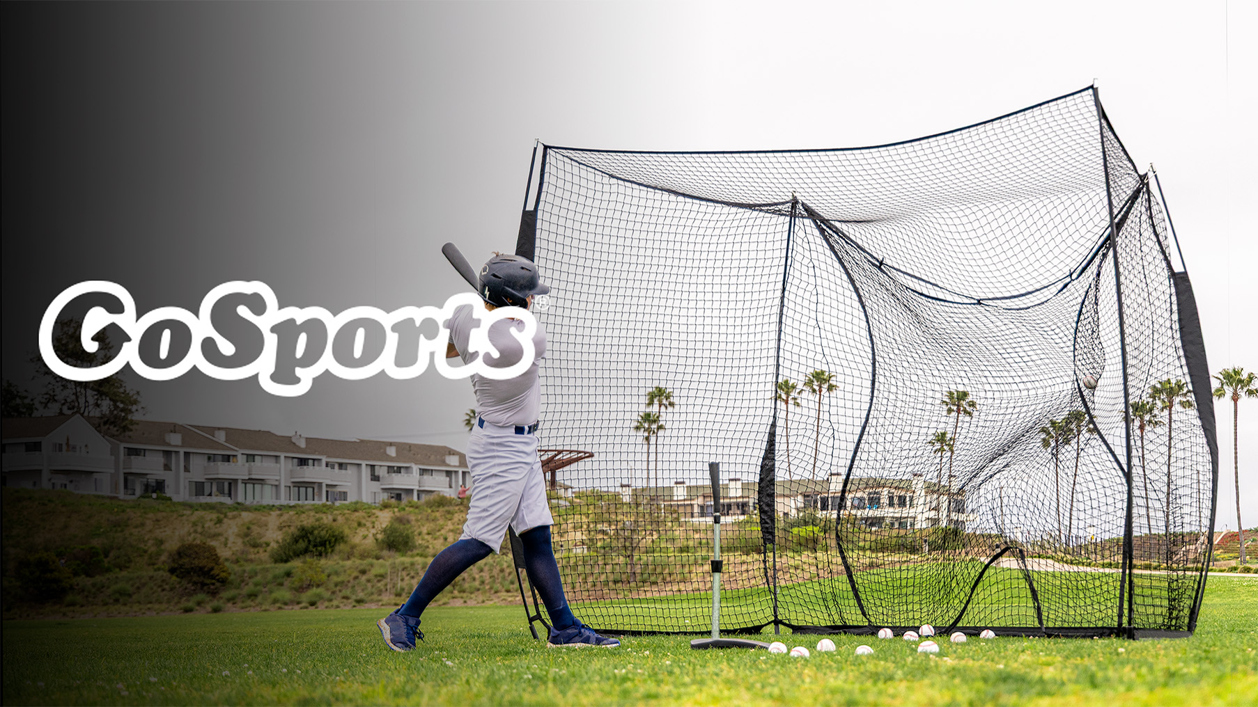 GoSports Baseball & Softball Portable Backstop Practice Net - 10 x 8 ft ...