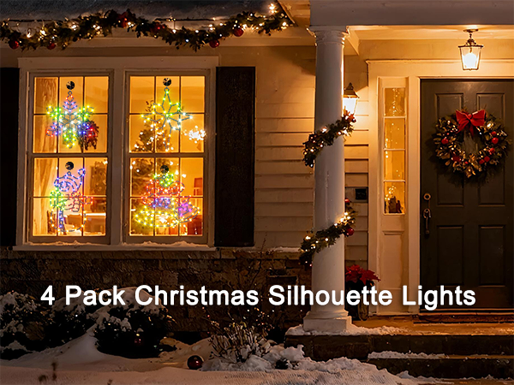 Beatineon Christmas Window Silhouette Lights, APP Controlled Smart ...