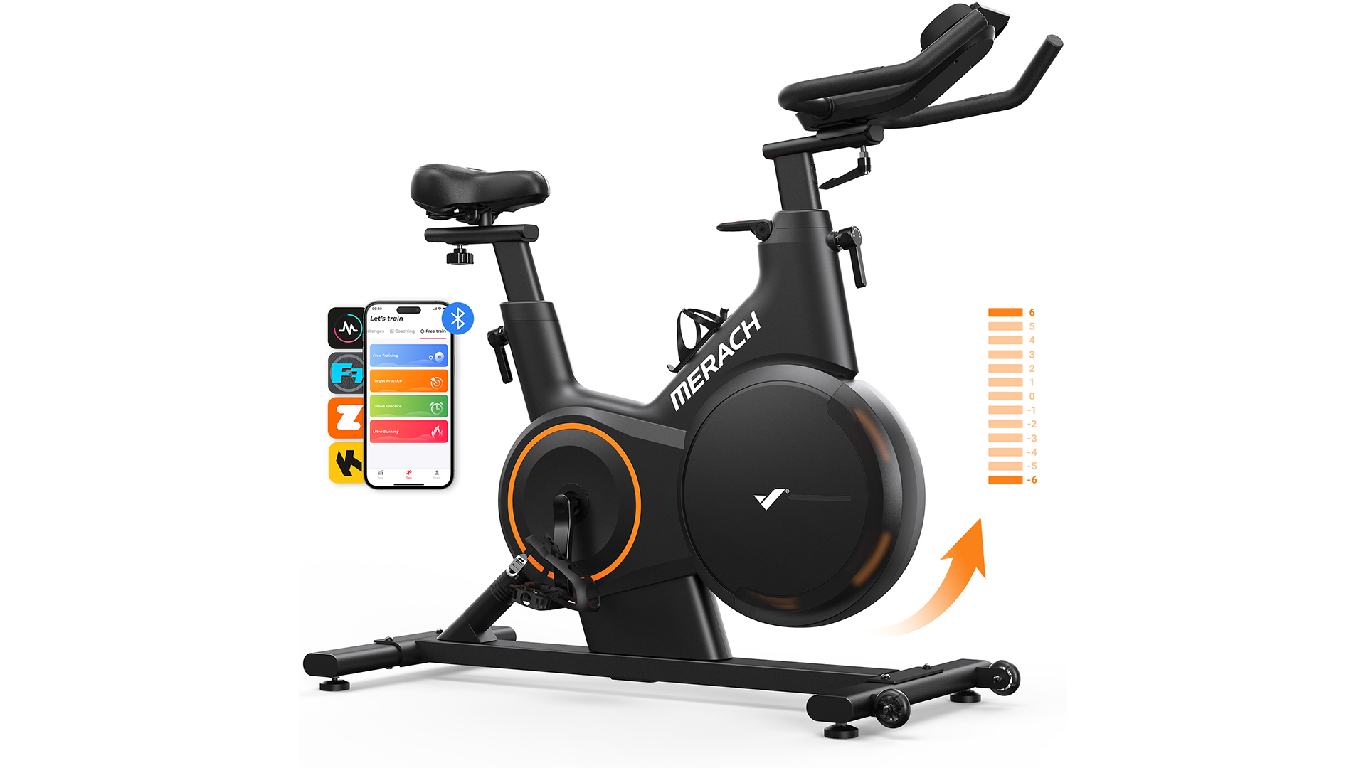 MERACH Magnetic Exercise Bike, 350lbs Capacity, Smart Resistance, Â±6Â ...