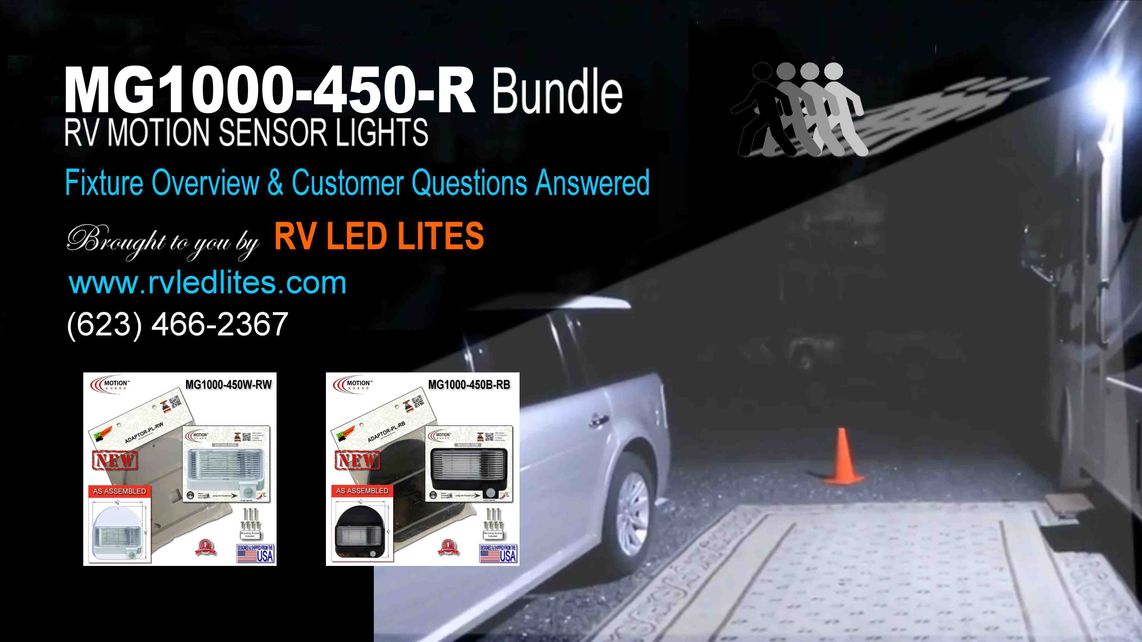 MOTION-GUARD, MG1000-450W-RW, RV Exterior Mounted Bright LED Motion ...