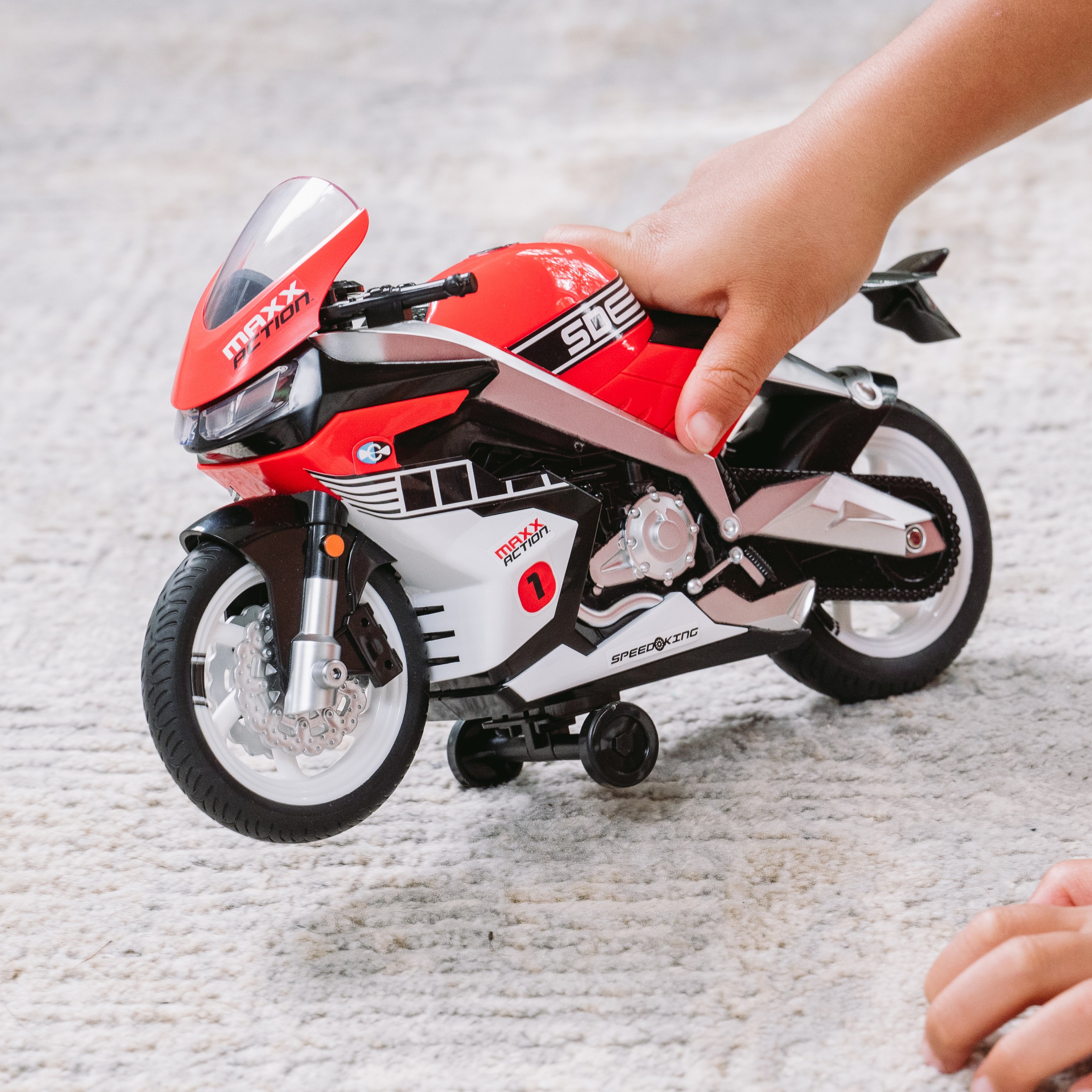 Maxx Action Red Motorized Toy Road Super Bike Motorcycle with Lights ...