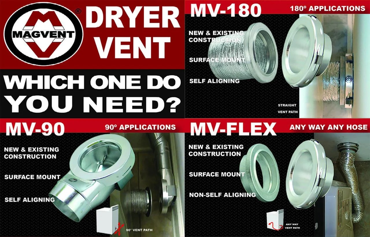 MagVent MV-90 Magnetic Dryer Vent Coupling, 90-Degree Vent Path, Boosts ...