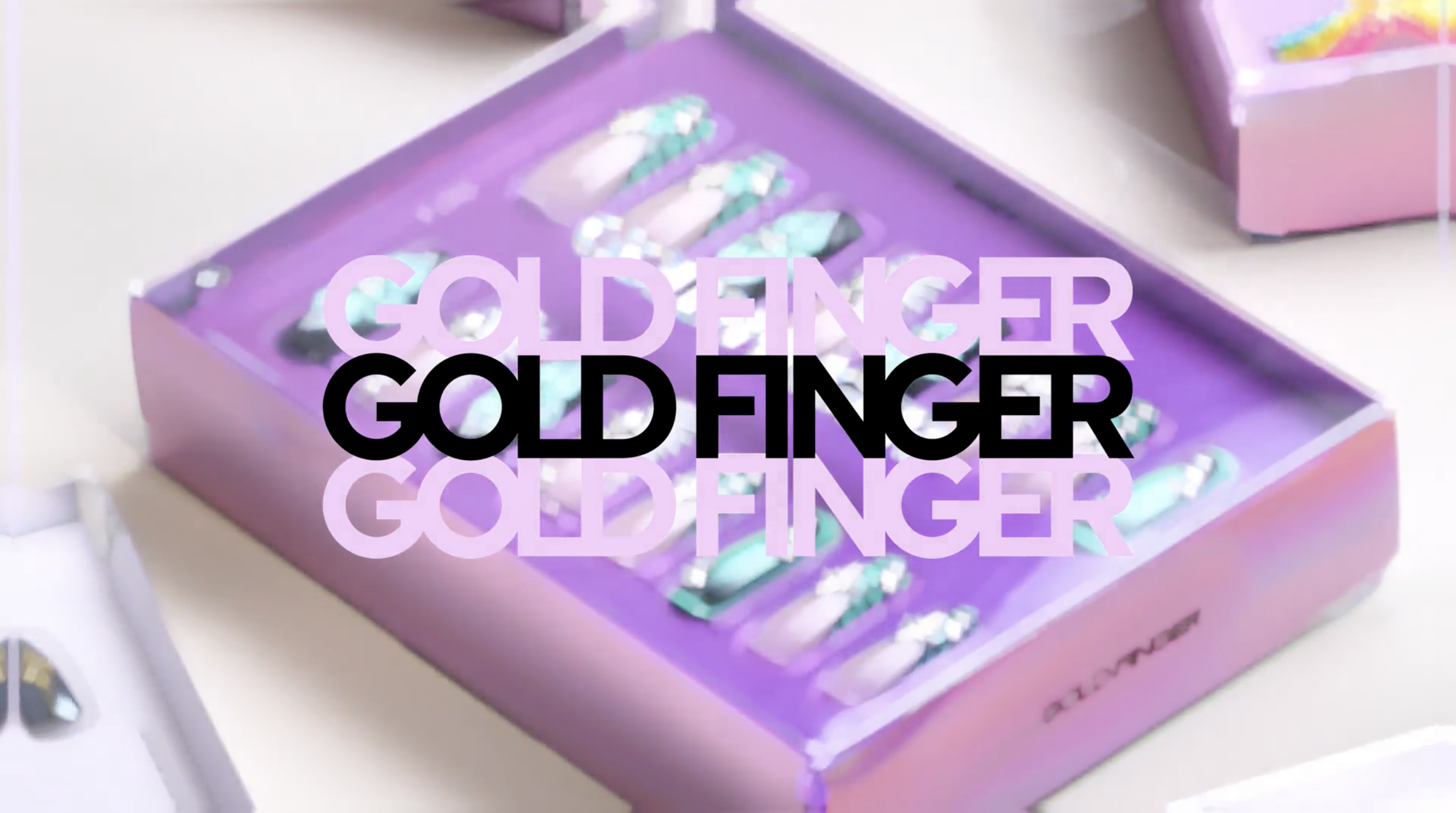 GoldFinger Glitzy 3D Handmade Press On Nail Kit, Multicolor Rhinestone ...