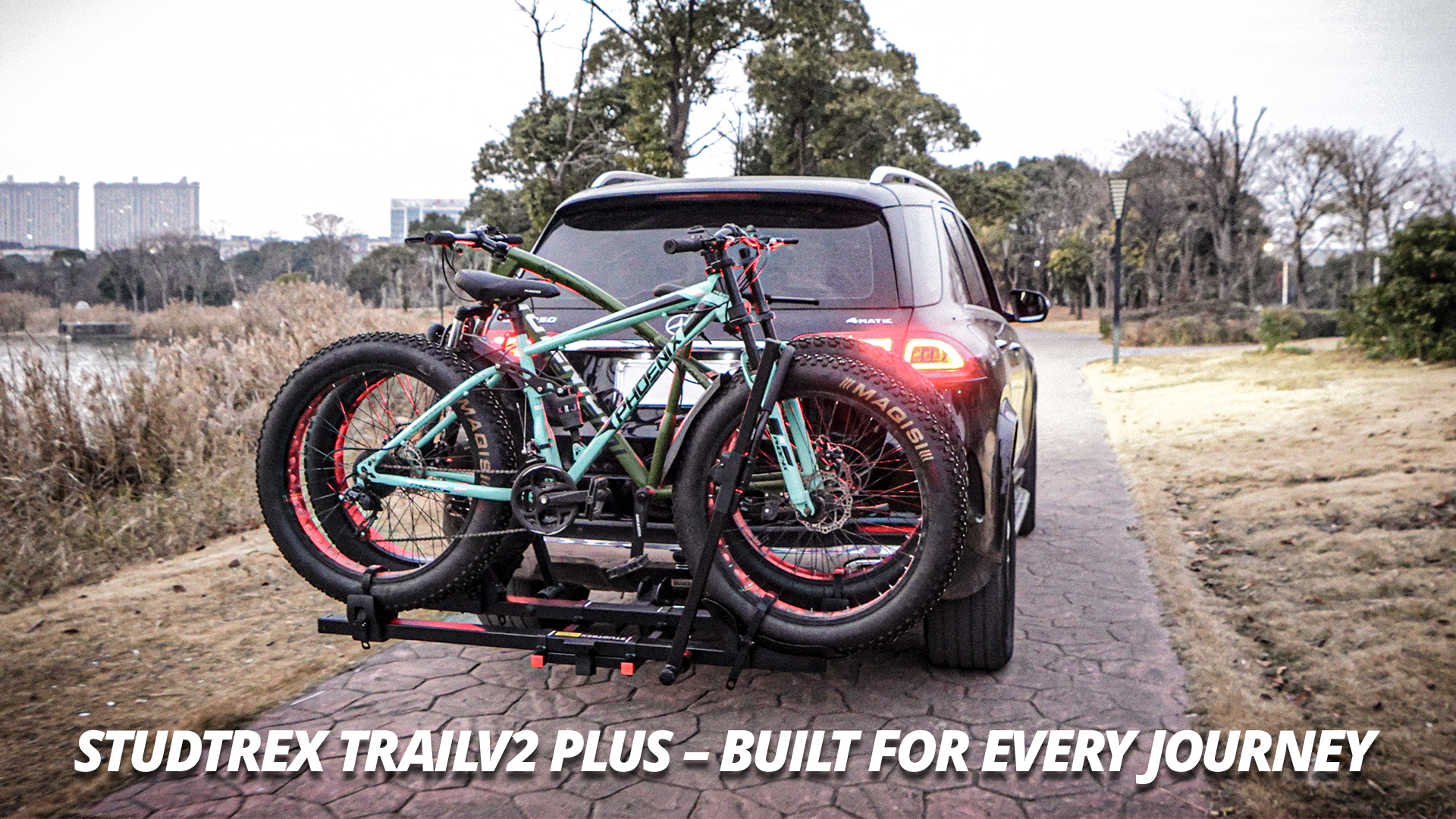 STUDTREX TrailV2 Plus Hitch 2 Ebike Rack with Ramp, Tilt, Fold, Anti ...