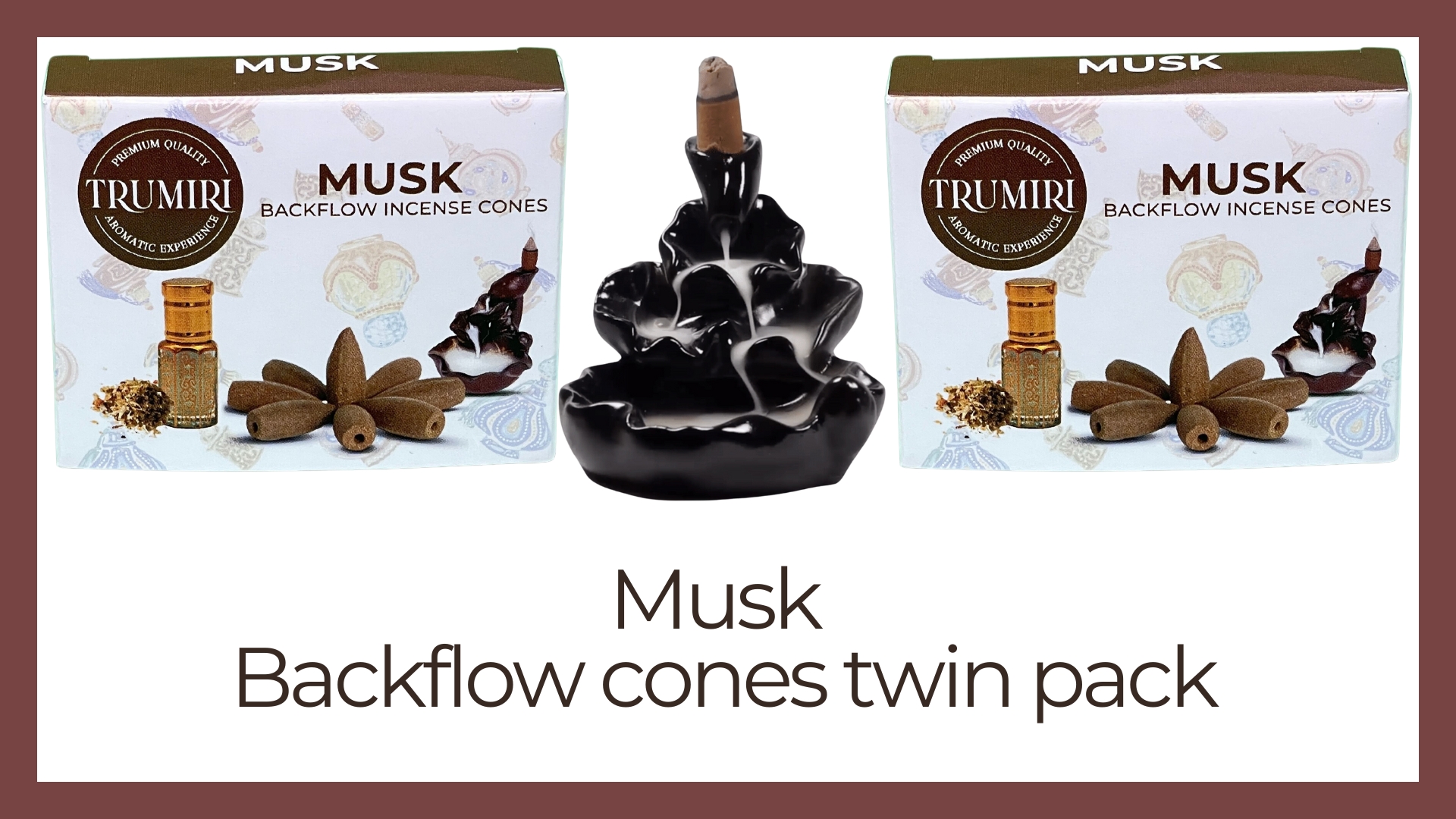 Musk Backflow Incense Cones - Total 20 Incense Cones Waterfall - Dual ...