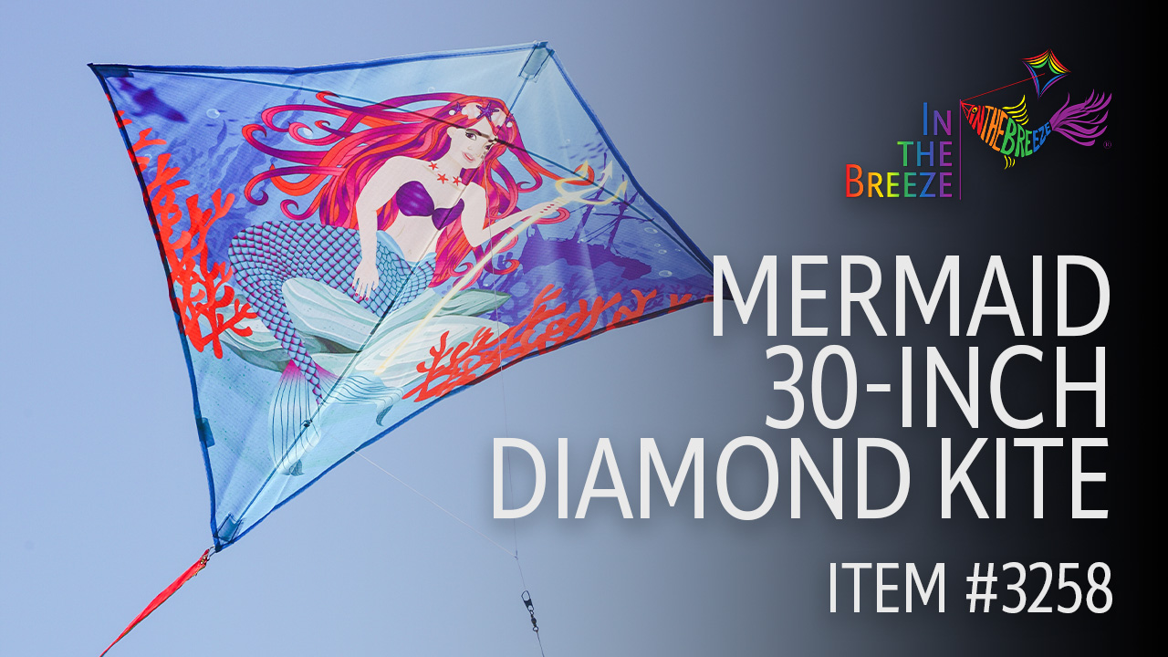 In the Breeze Mermaid 30-inch Diamond Kite - Fun, Easy Flying Mermaid ...