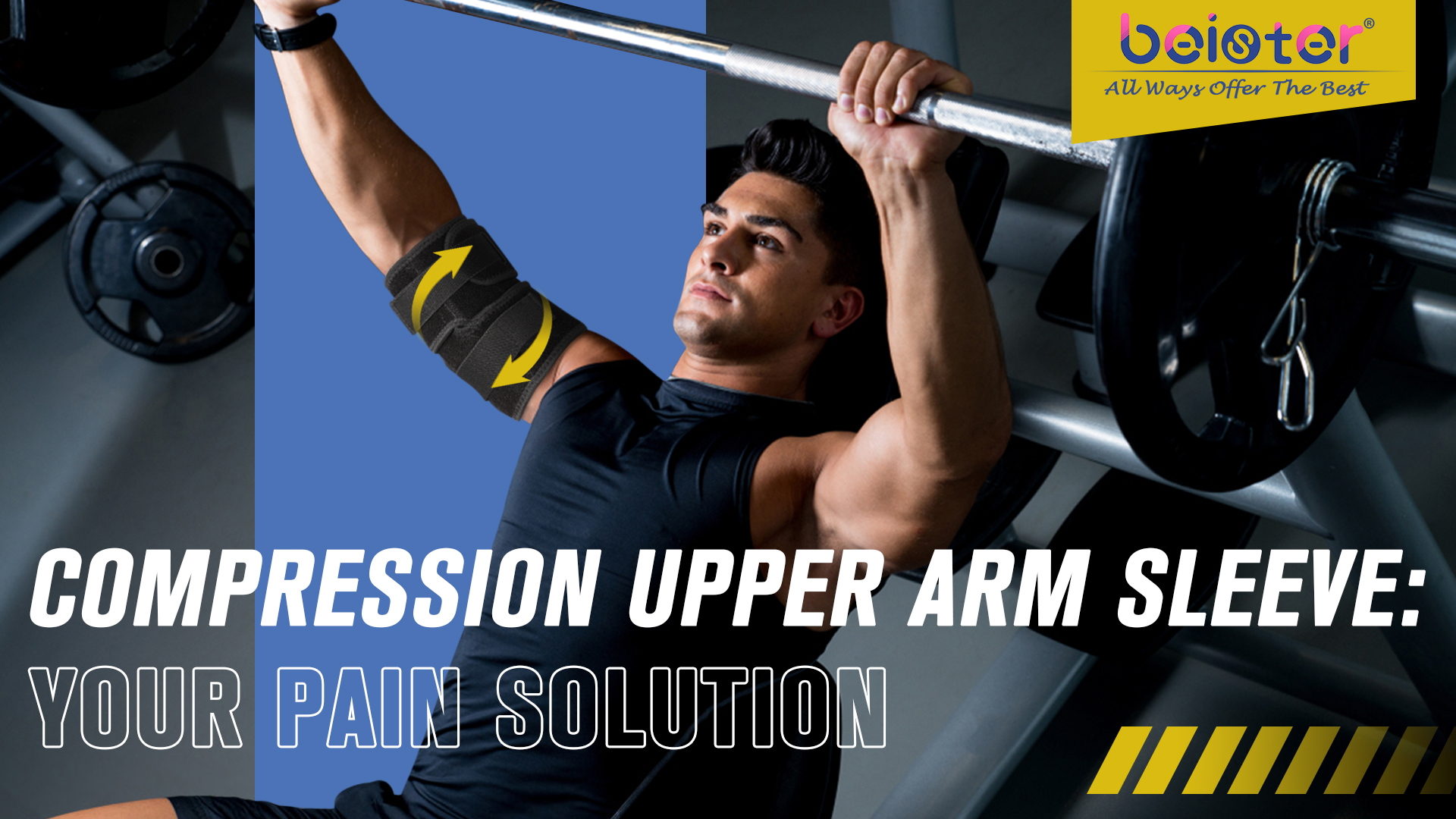 Beister Compression Upper Arm Brace, Adjustable with Pressure Straps ...