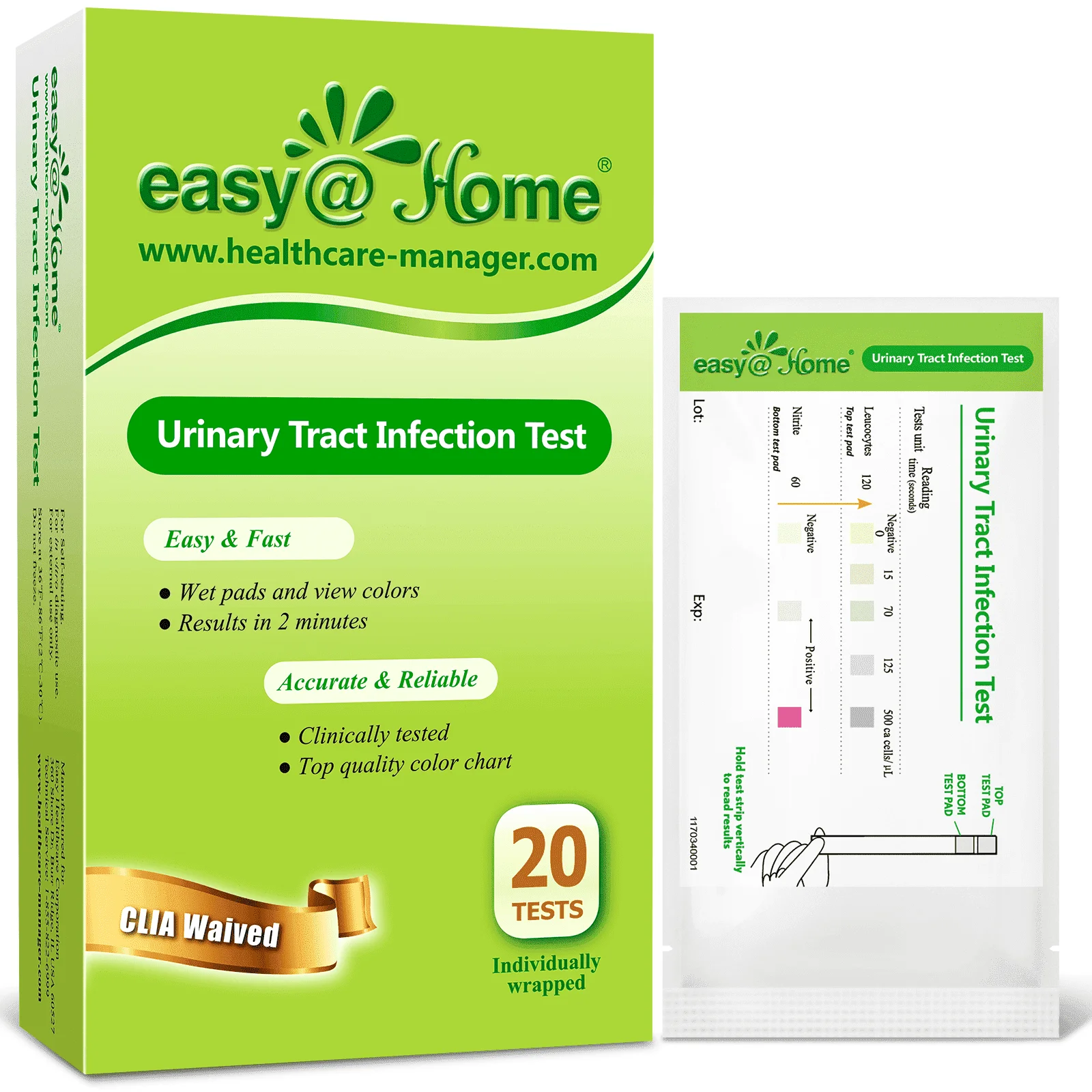 Easy@Home 25 Individual Pouch Urinary Tract Infection FSA Eligible Test ...