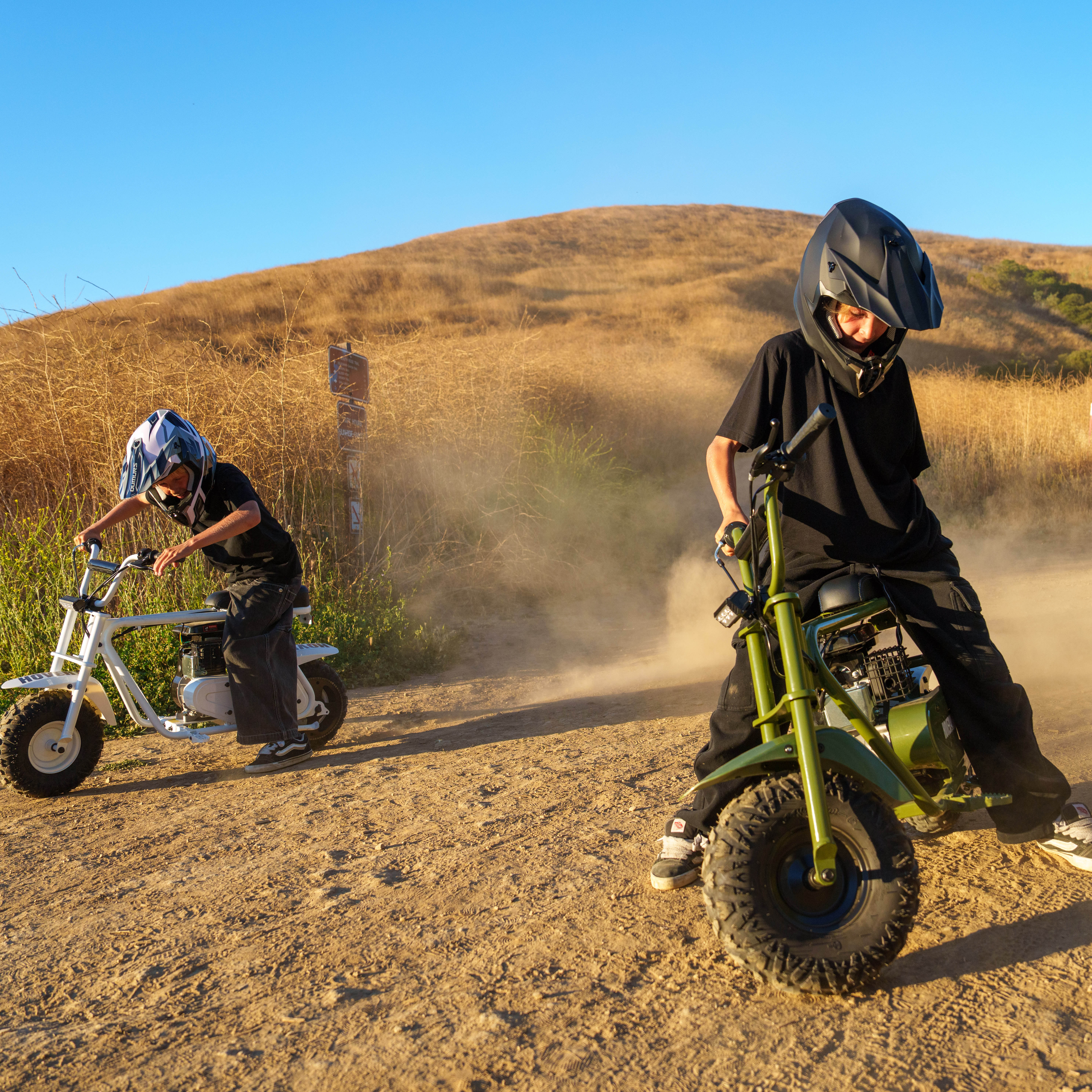 QEASET 99cc Mini Bike Gas Powered, 4-Stroke with LED Headlight, Yellow ...