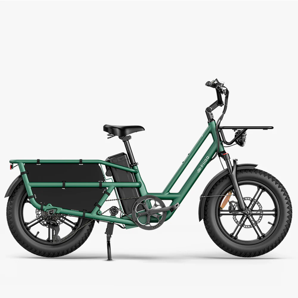 Fiido T2 Black Cargo Electric Bike Class 3 Long Tail Ebike 750W 20Ah ...