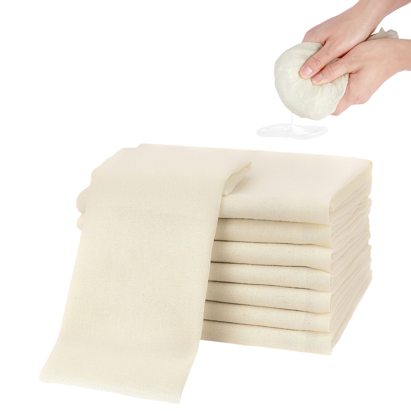 Jetcloudlive 12 Pcs Unbleached Cotton Cheese Cloths 20x20 Inches ...