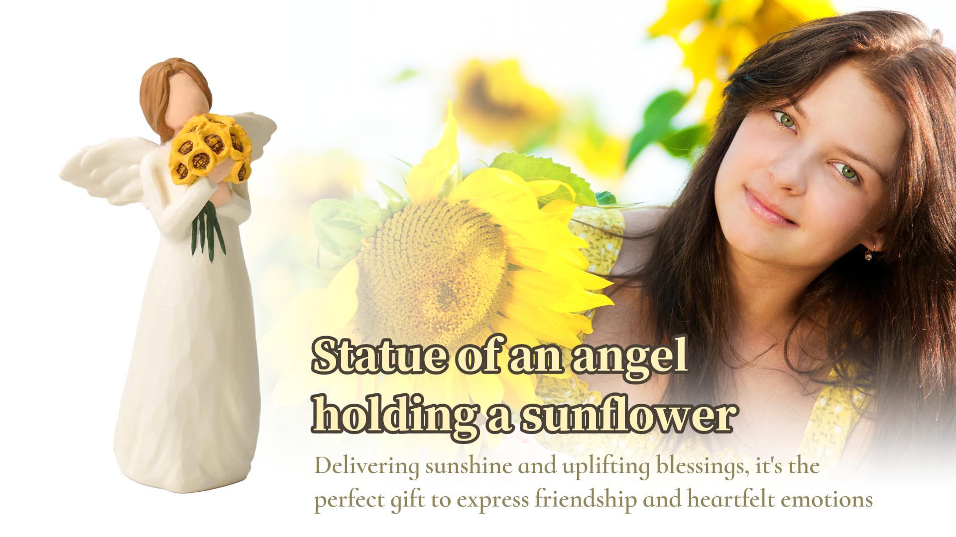 thovorrnl Angels Figurines, Guardian Angel Statue Holding Sunflowers ...