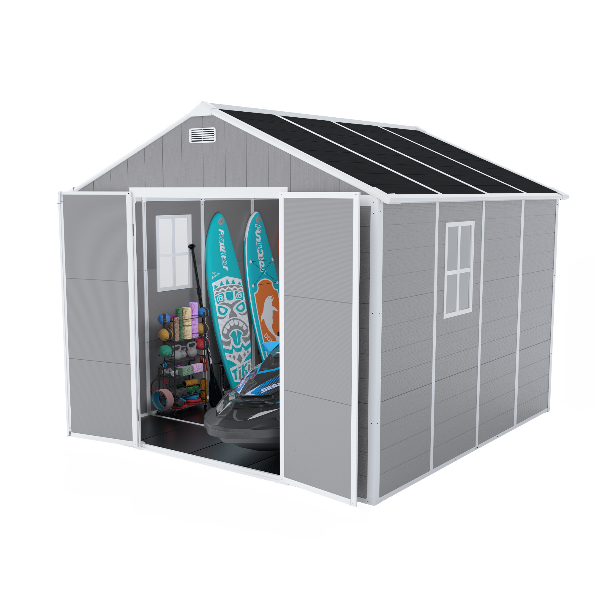 Campcraft 8x8ft Outdoor Storage Shed - Heavy Duty Resin Garden Shed ...