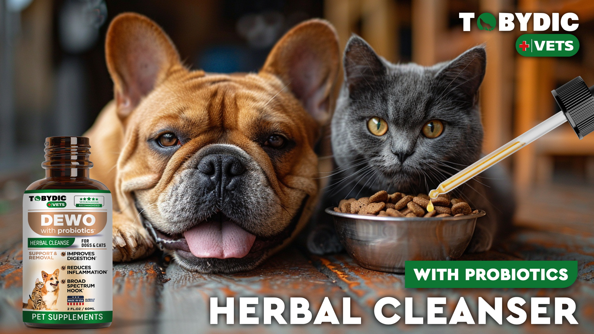 TOBYDIC Herbal Medicine with Probiotic for Cats and Dogs â€“ Worm Infestation Prevention ...