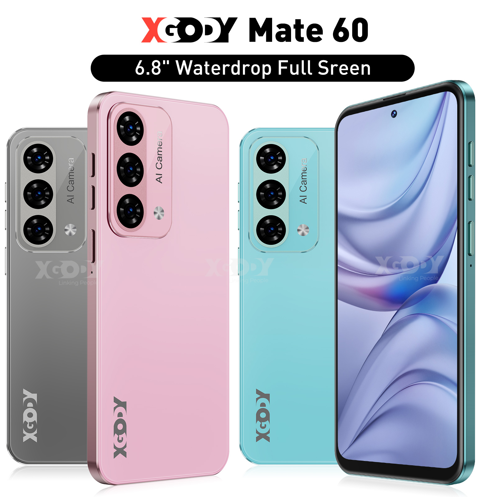 XGODY Mate 60 4G Unlocked Android Phones,128GB, 6.79'' Cell Phone, 21MP ...