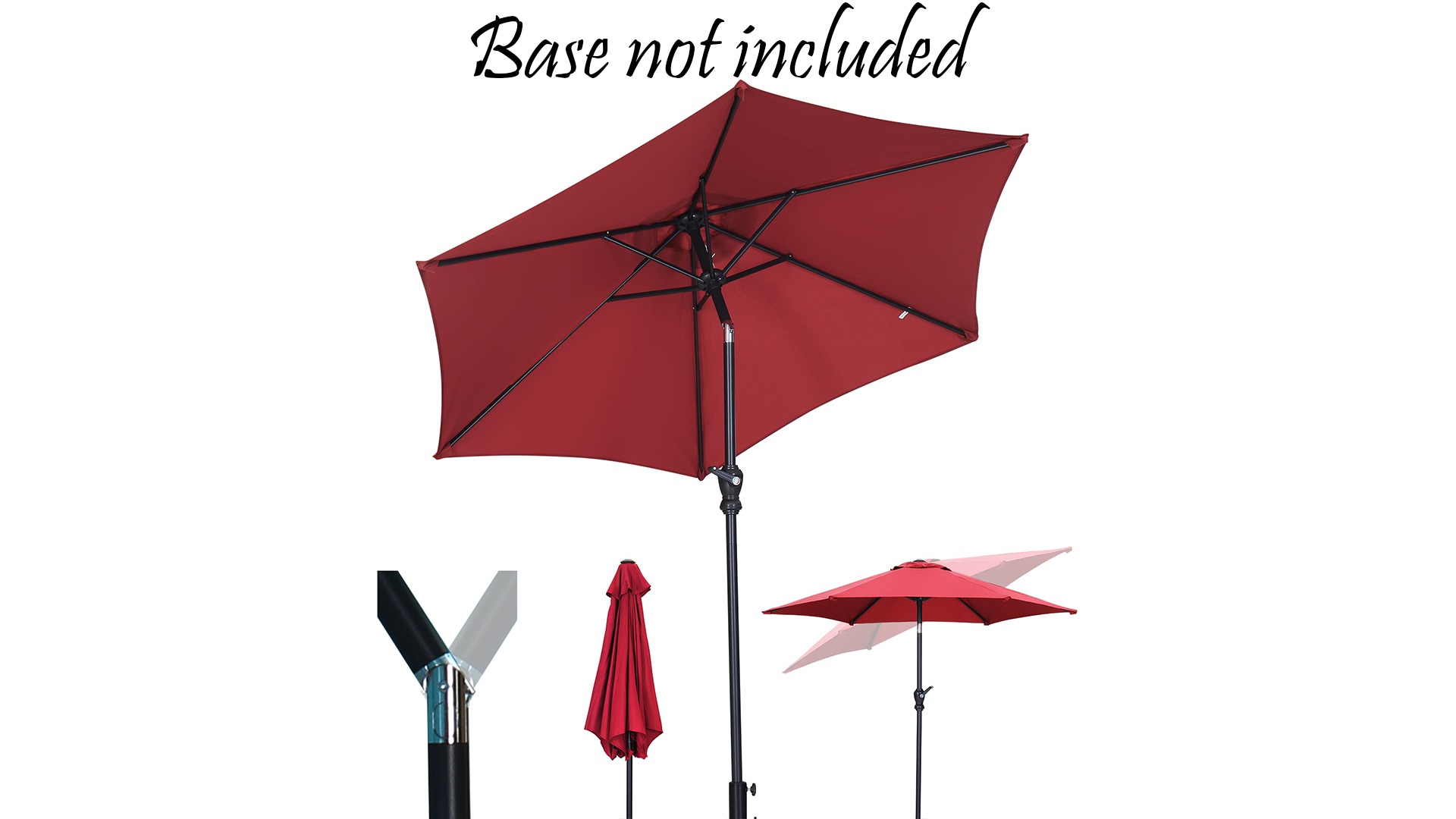 Autlaycil Patio Umbrella 7.5FT Market Umbrella, Push Button Tilt ...