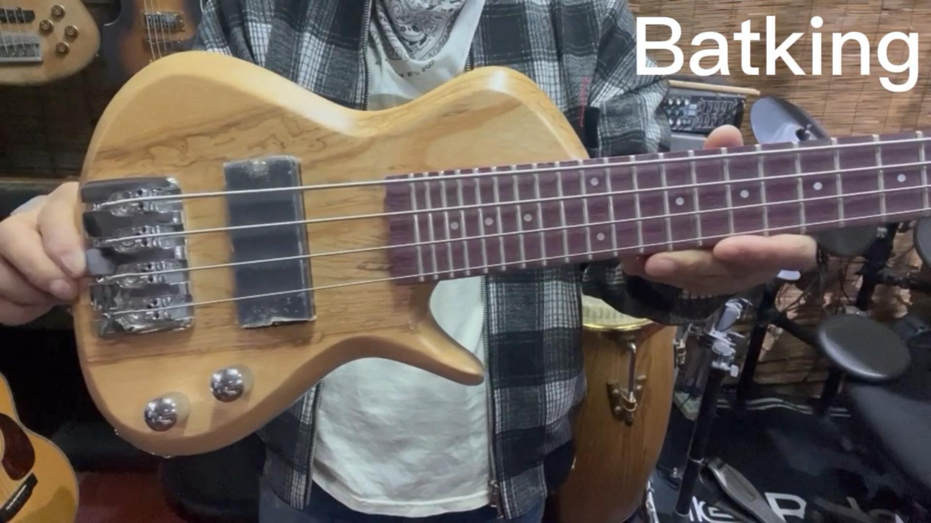 Batking Mini Electric Bass Guitar Travel Ubass 4 String Fretted with ...
