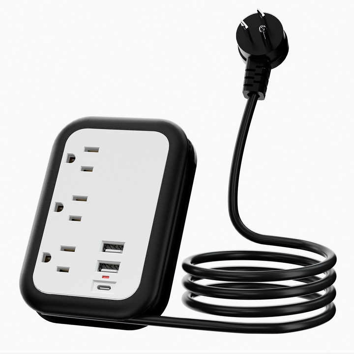 KOSIY Travel Power Strip Portable Power Extender with USB Ports and ...