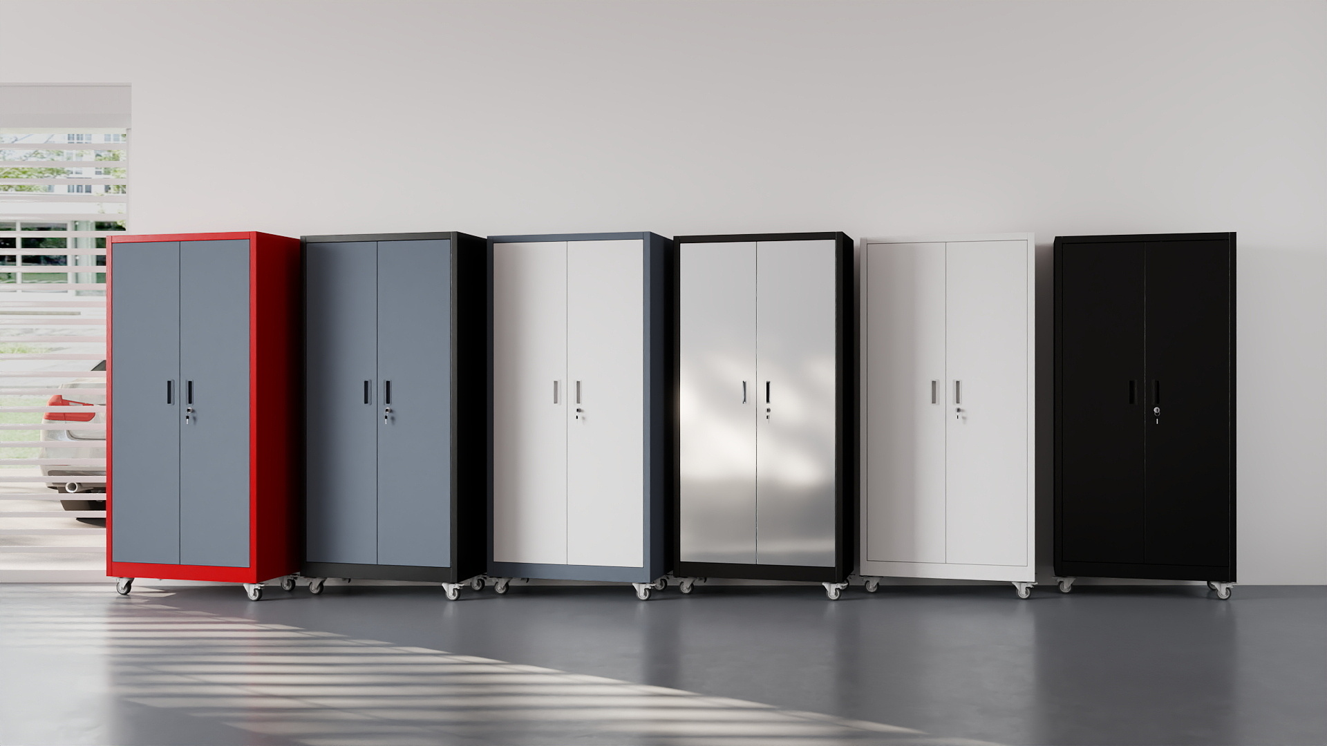 AOBABO White Metal Storage Cabinet, 72In Lockable, 2 Doors, 4 ...