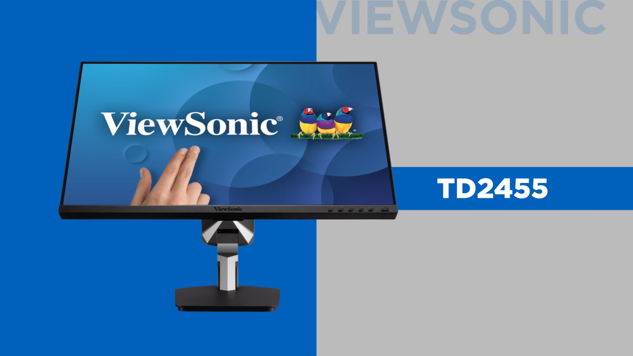 ViewSonic TD2455 24 Inch LCD HD 1080p IPS 10-Point Touch Screen Monitor ...